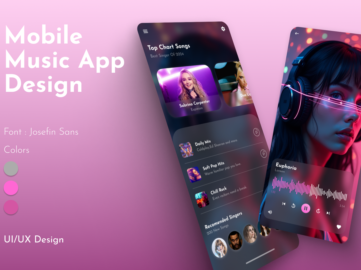 Mobile music streaming app design by Helia Atabaki on Dribbble