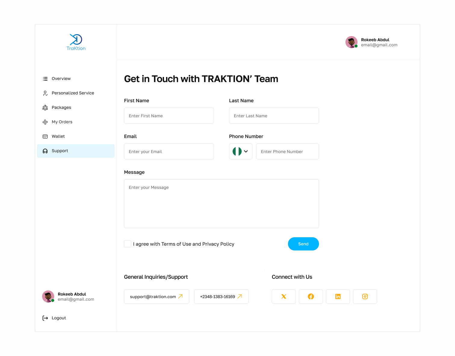 Contact us UI by Rokeeb Abdul on Dribbble