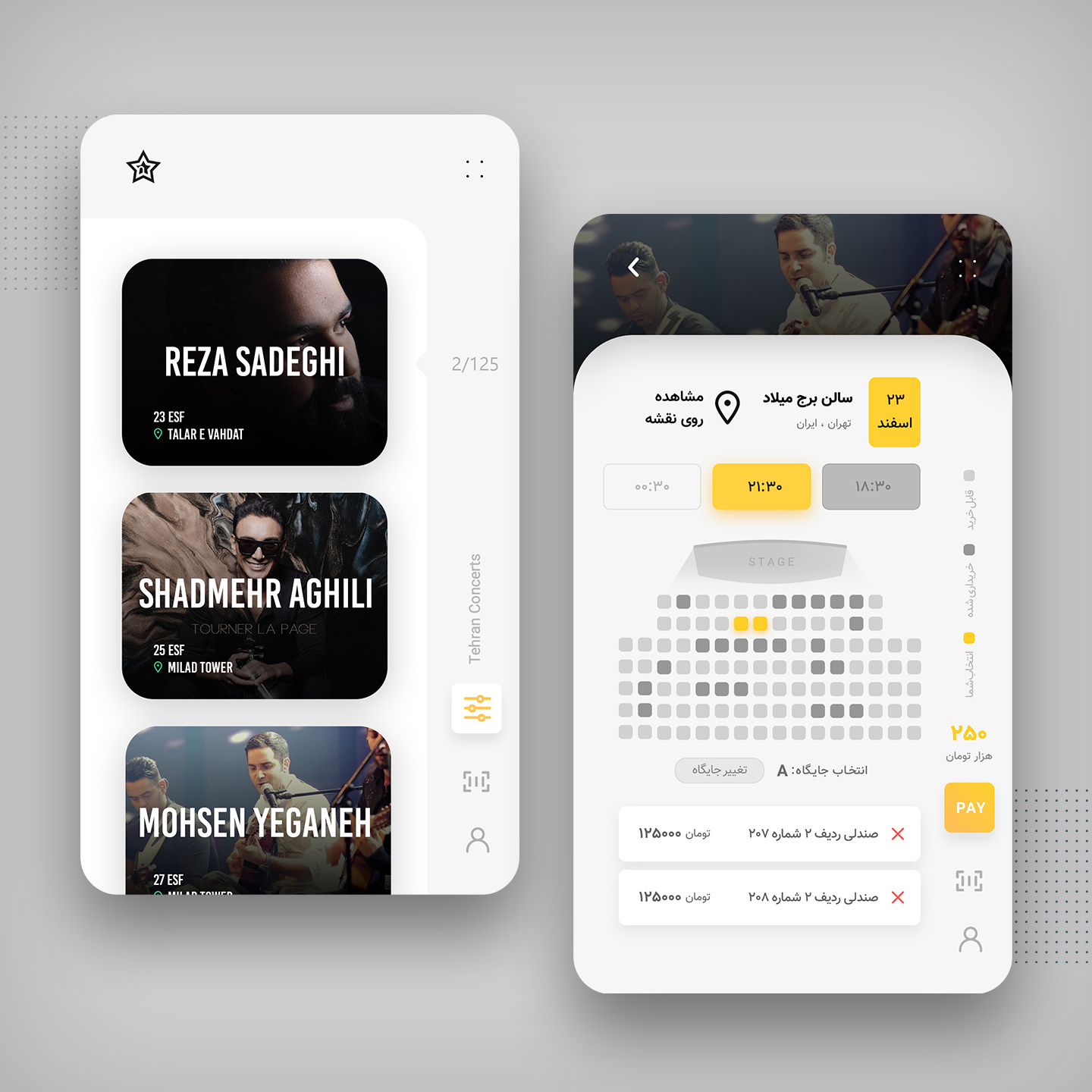 Concert Ticket App by Hossein Motevalli - NeoStudio on Dribbble