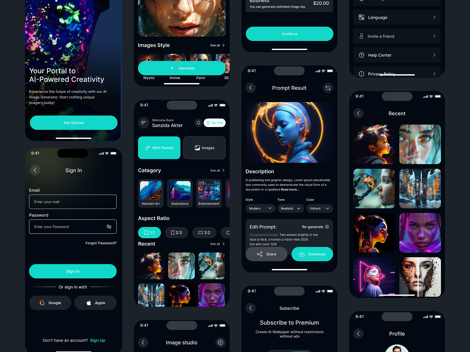 AI Image Generation App Design by Sujon Hossain on Dribbble