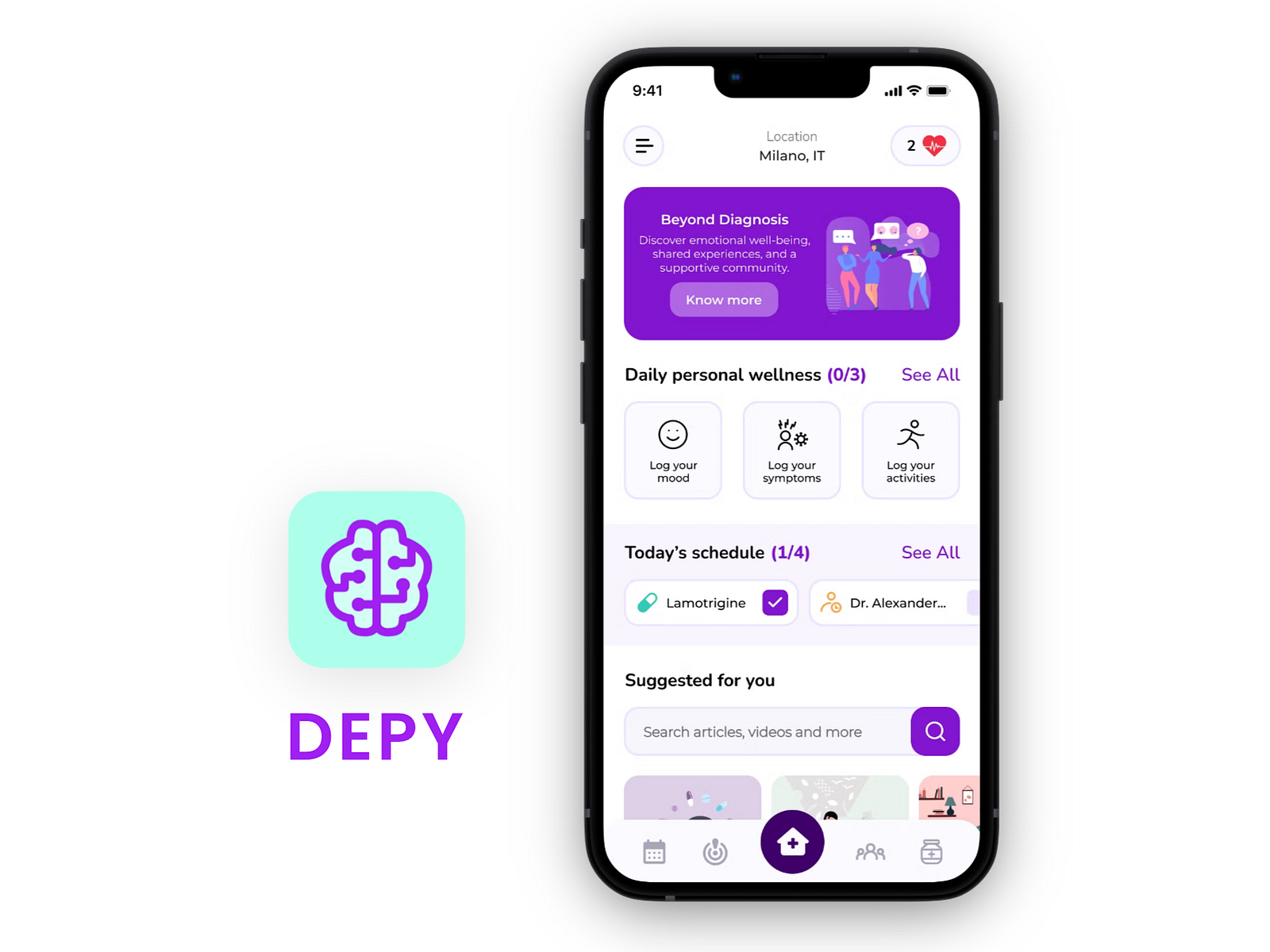 DEPY - Emotional Support & Self-Care App by Carolina Orozco on Dribbble