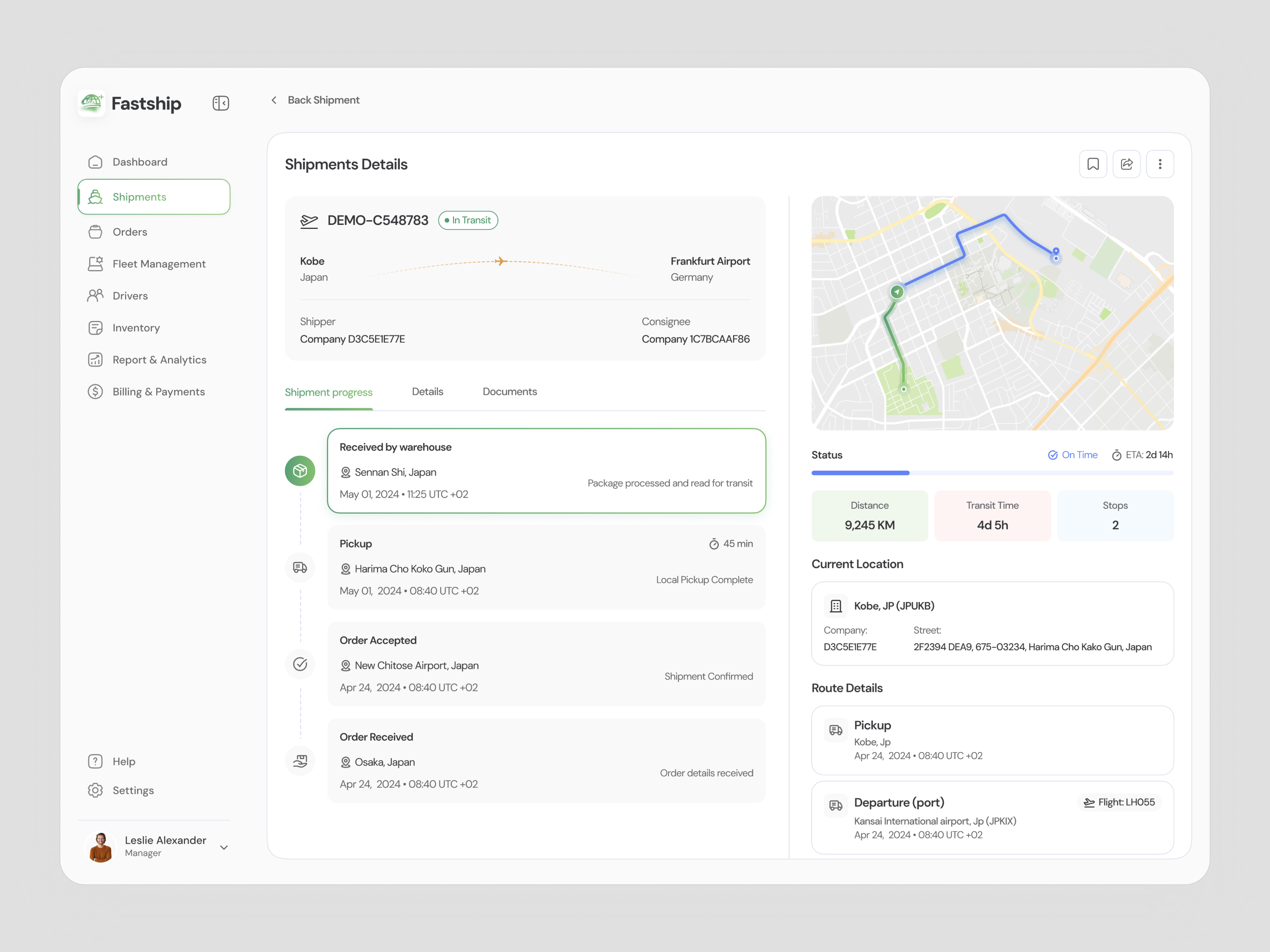 Fastship - Shipment Details Dashboard by Tanbir Ahmed for Fixoria ...