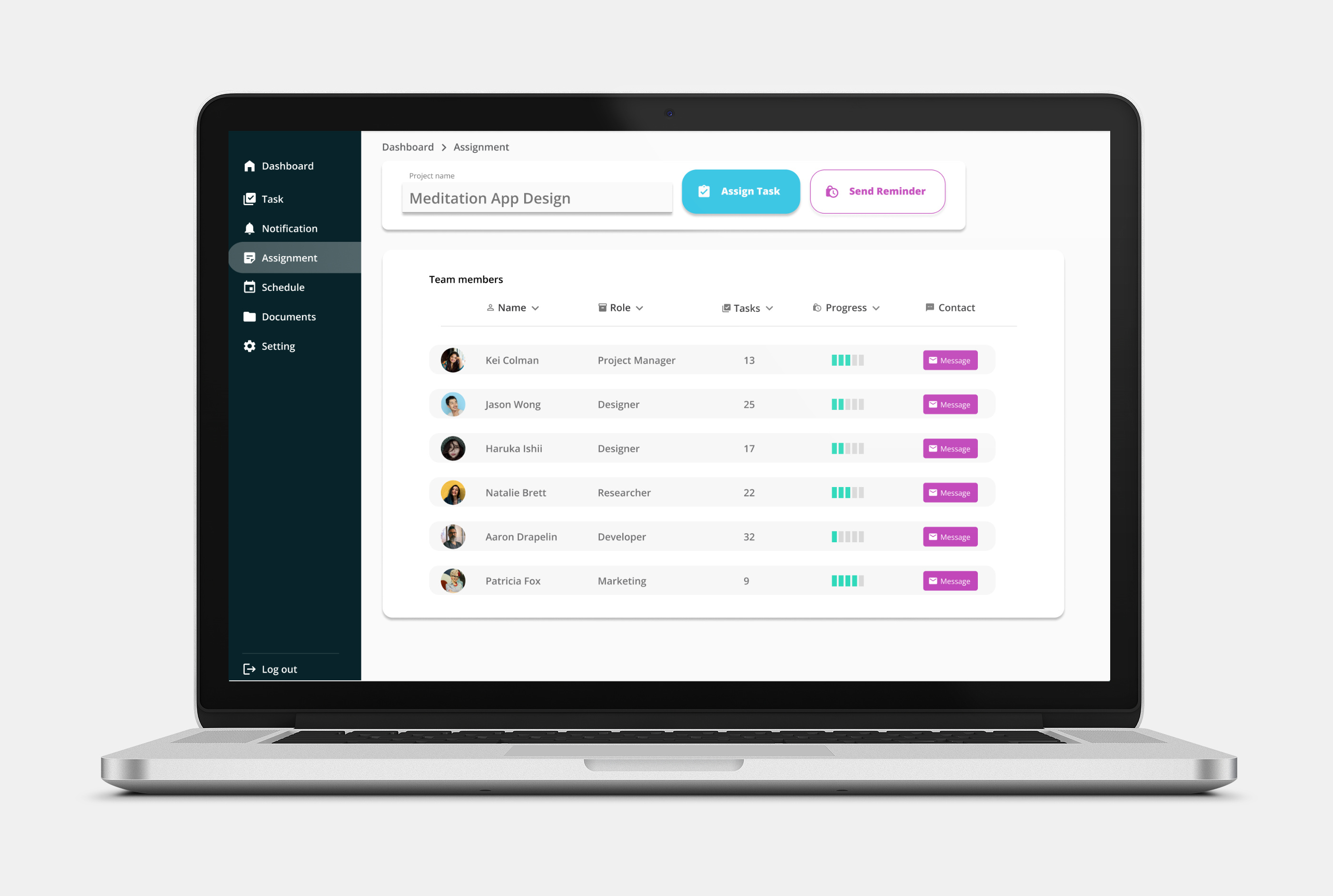 Project dashboard UI/UX design by Kaori A on Dribbble