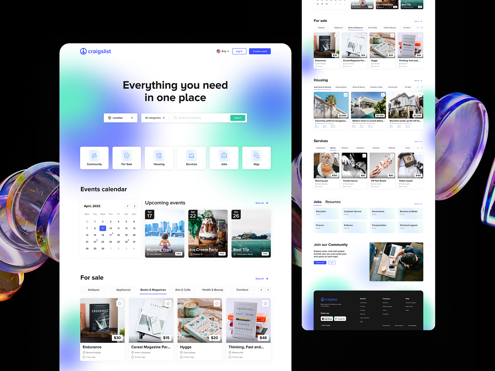 Craigslist website redesign by Daria Shagina on Dribbble