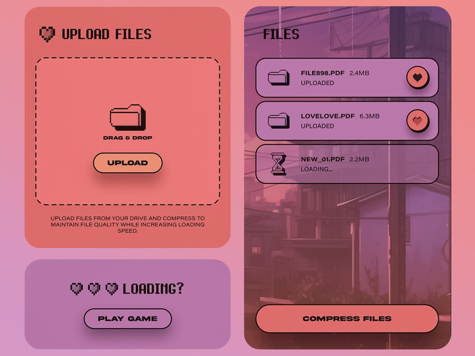 Interactive File Upload and Compression Interface Design by Leahrami Rezdes on Dribbble