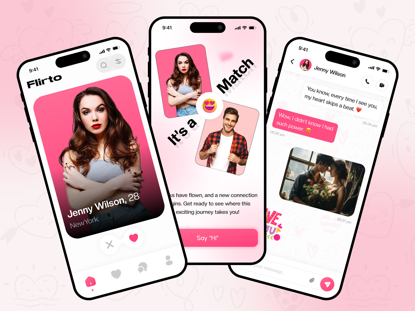Flirto - Datting mobile app. by Graypple Design Studio on Dribbble