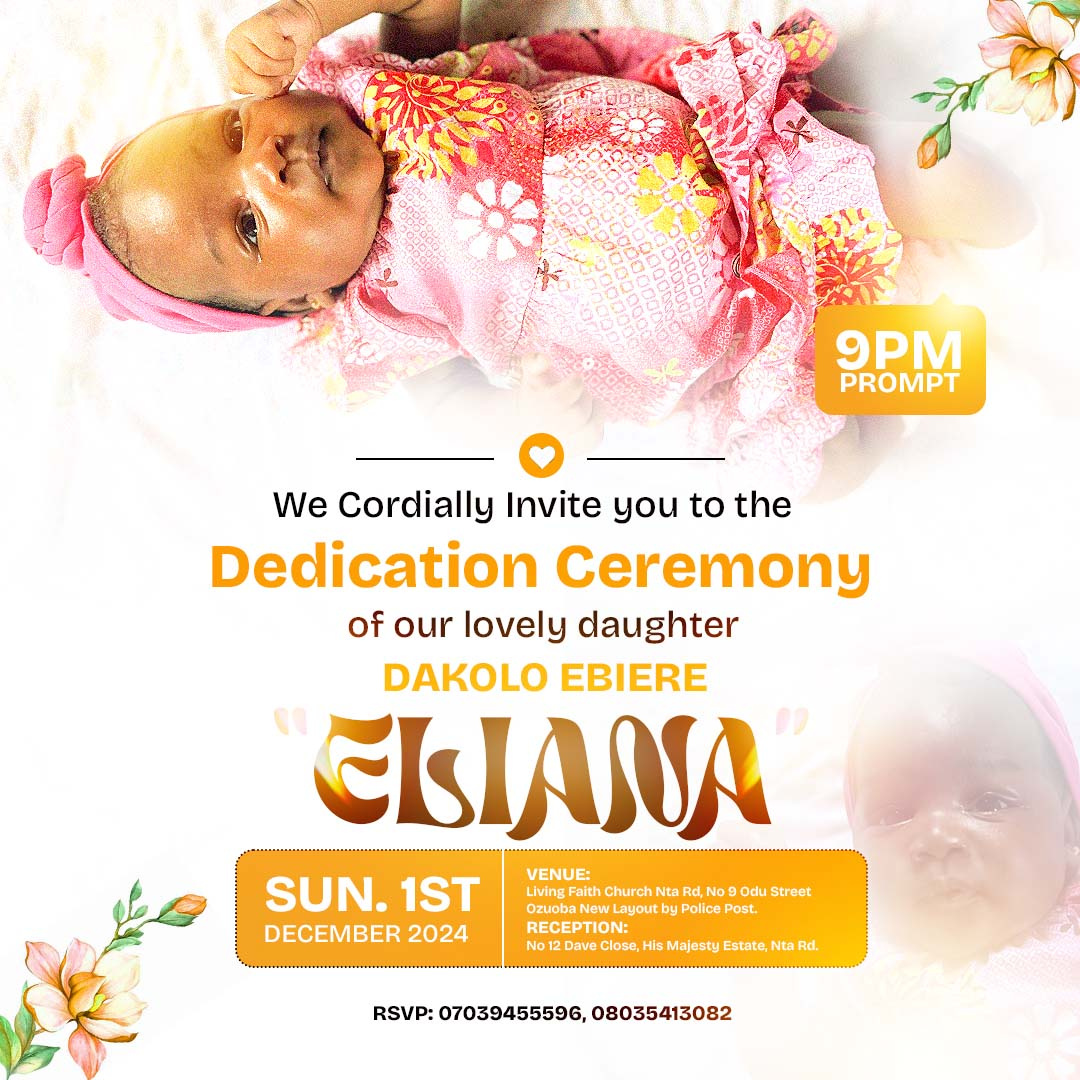 Baby Dedication Flyer by Tsola Patrick on Dribbble