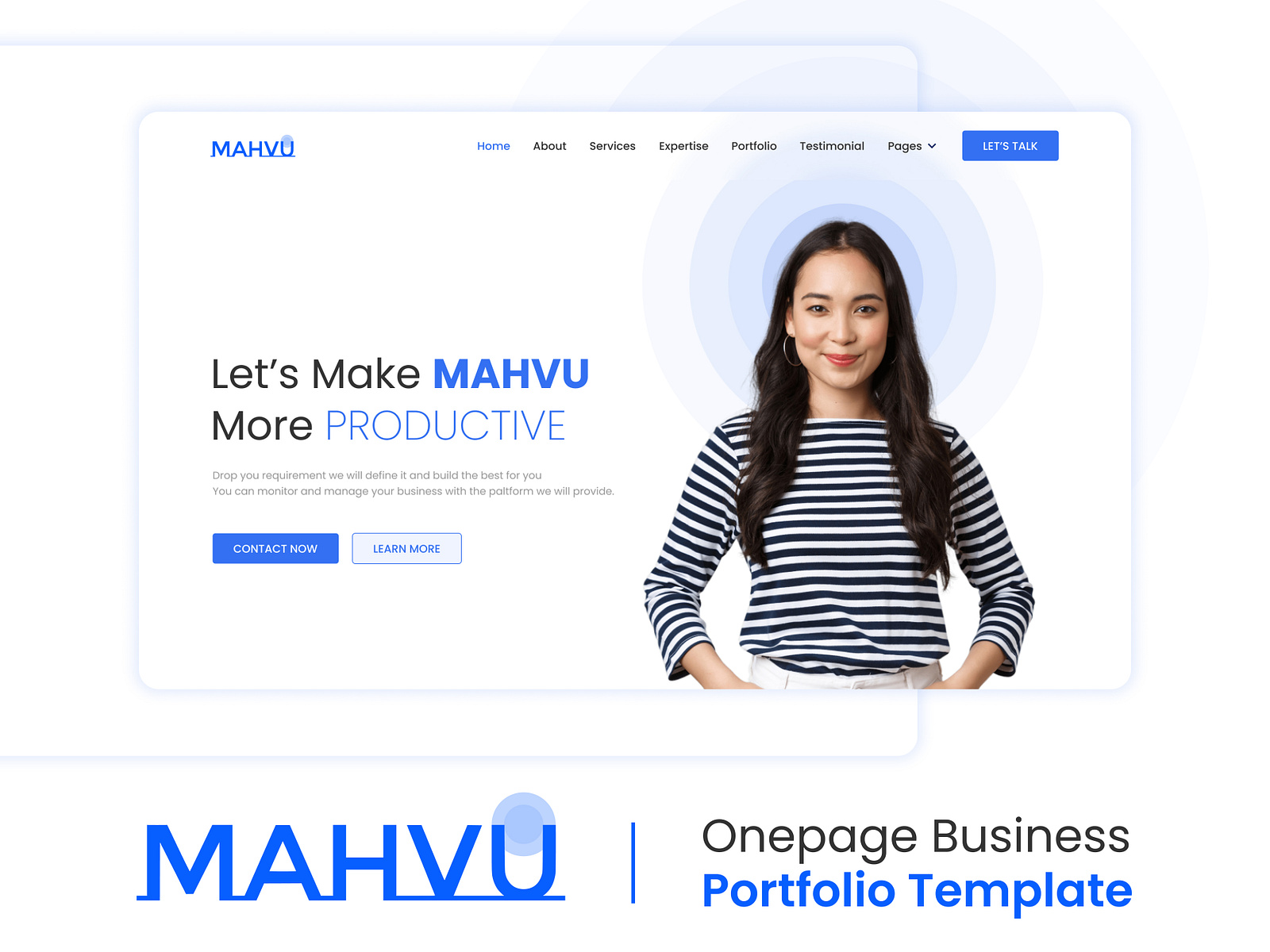 Mahvu – One Page Business & Professional Portfolio Template by Mahmudul ...