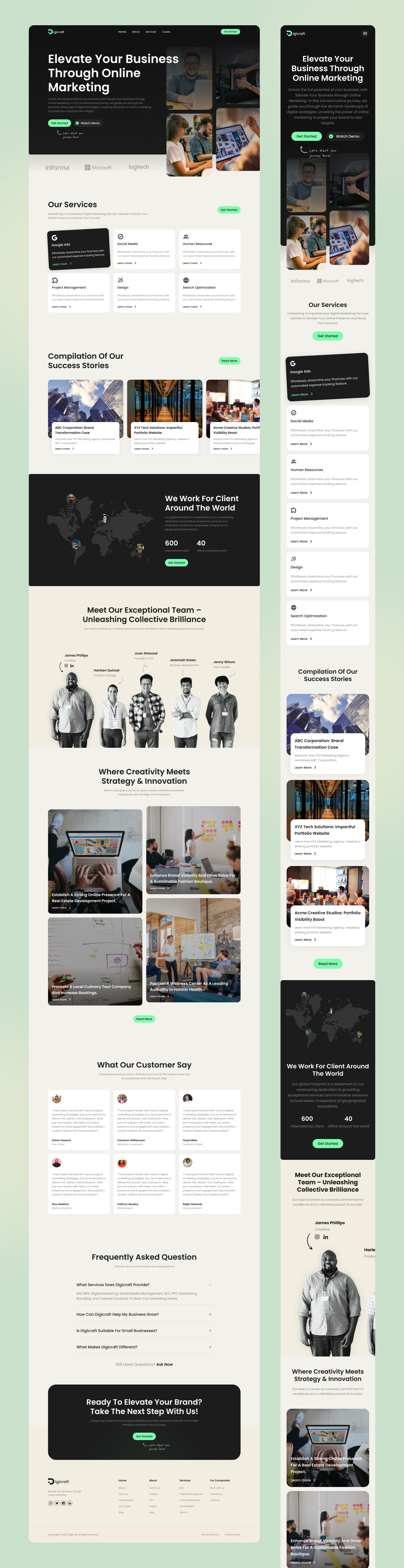 Digicraft - Digital Agency Landing Page - Mockup by Tegar Putra for ...