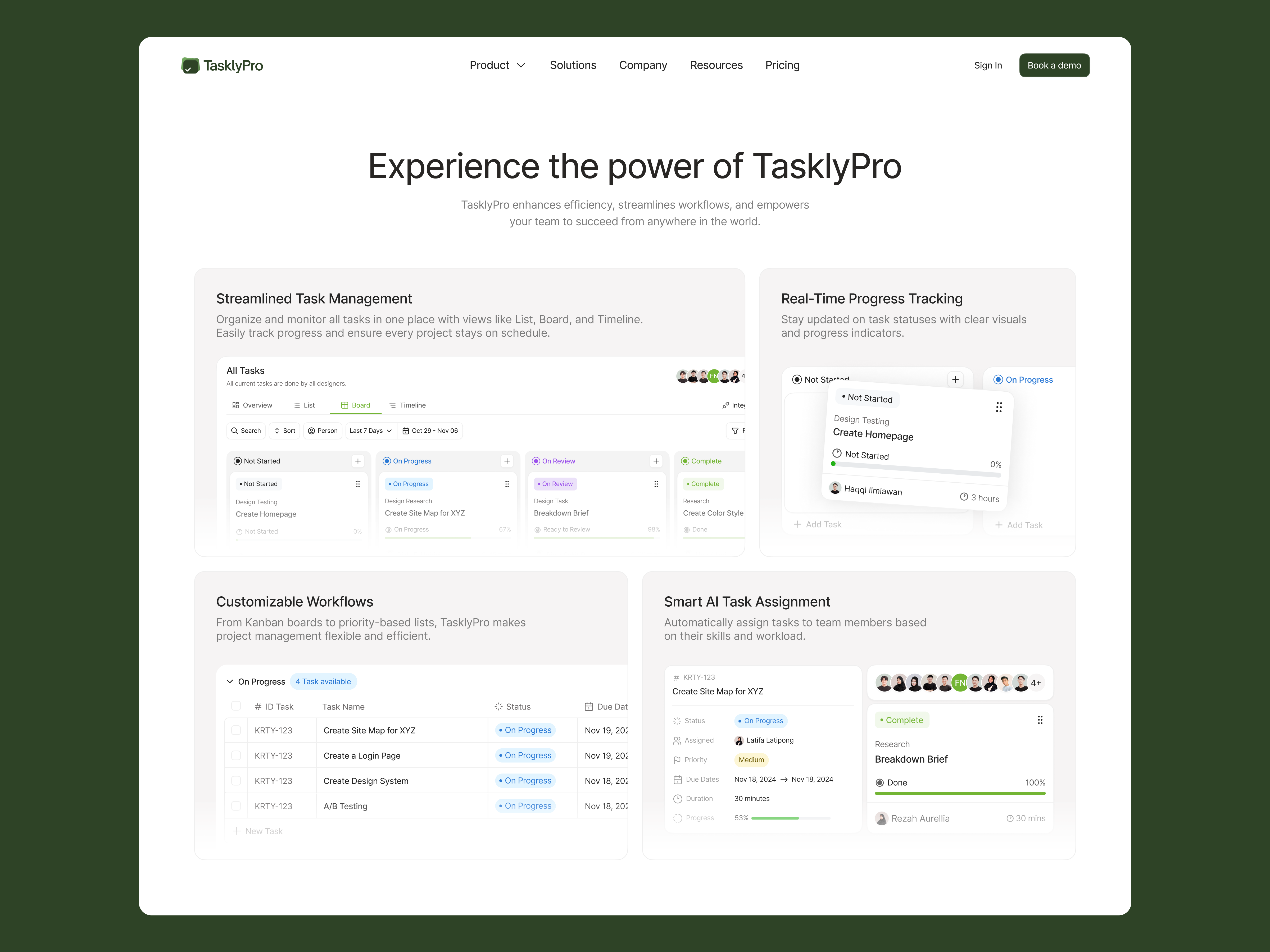 TasklyPro – Team Management Landing Page by Fakhri Naufal for Kretya ...