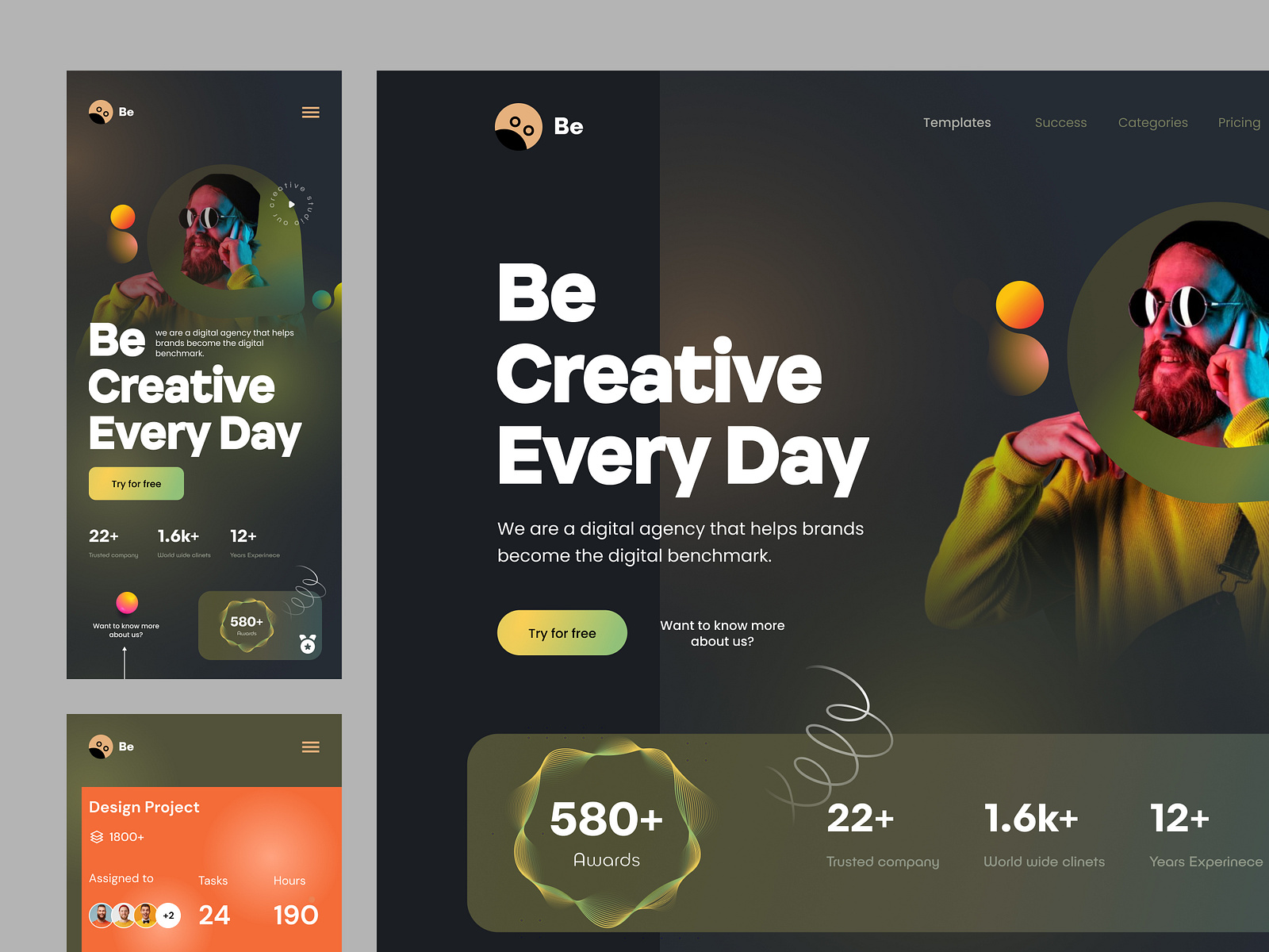 Be || Agency Landing Page Exploration by Masud Rana on Dribbble