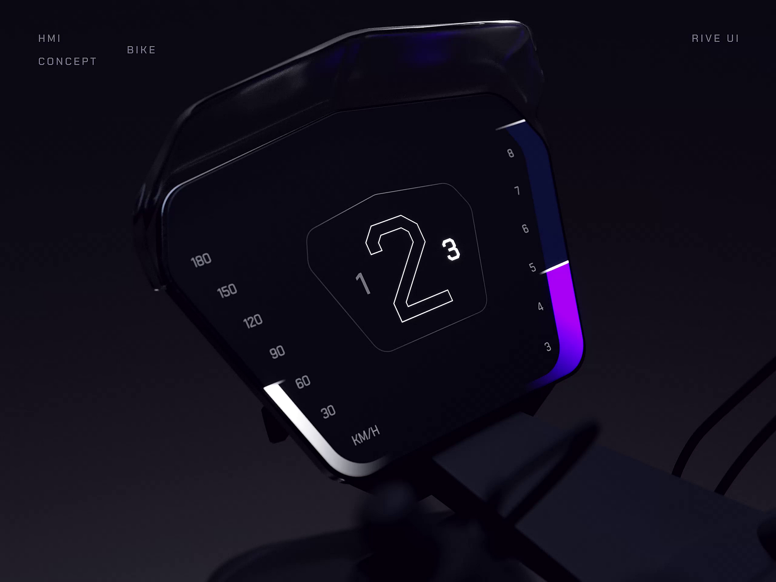 HMI Bike display UI concept animation Rive UX hmi motion CG by Benjamin Zehrfeldt on Dribbble