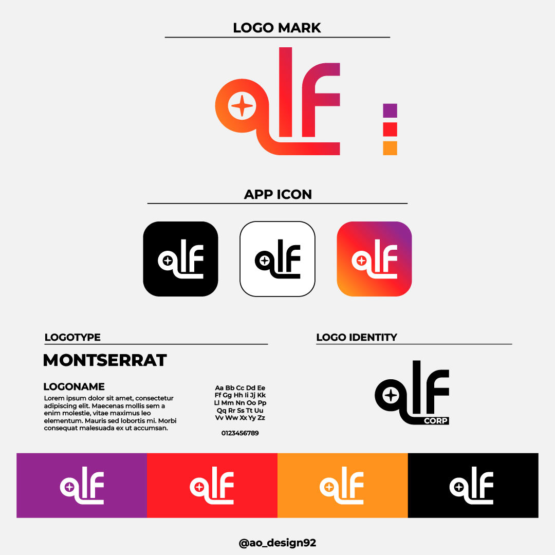 "ALF" logo Identity Sheet by Abdellatif Ouahmane on Dribbble