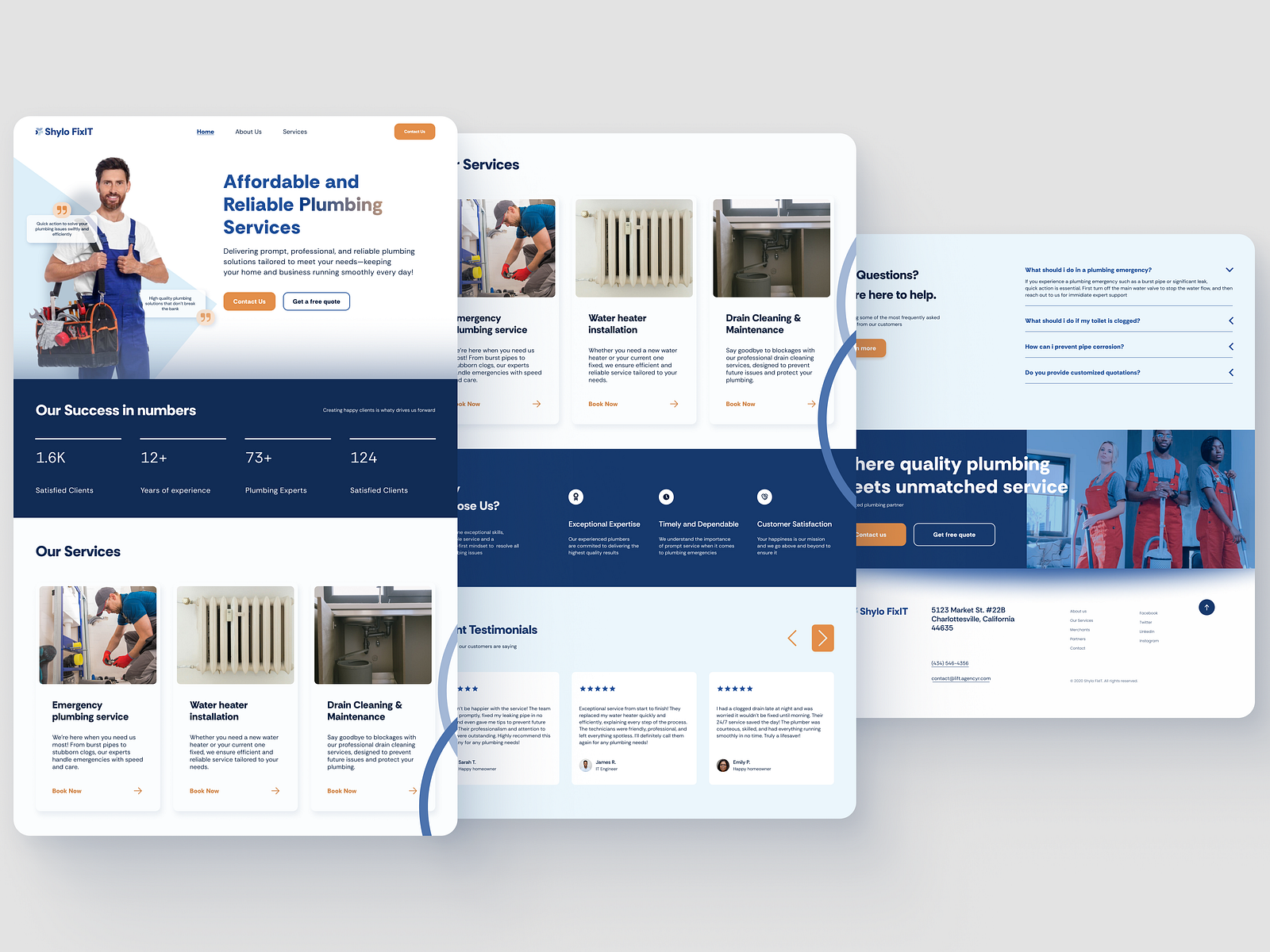 Plumbing website design by Angshuman Roy on Dribbble