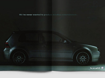 "VW", magazine ad, 2003 by john pelekan on Dribbble