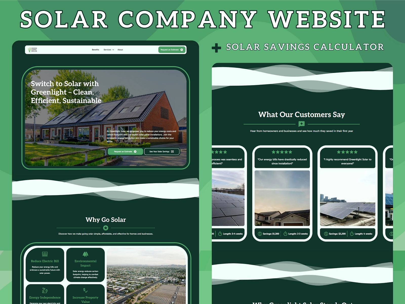 Greenlight Solar 🌳 - Solar Company Website by Tef Firoozian on Dribbble