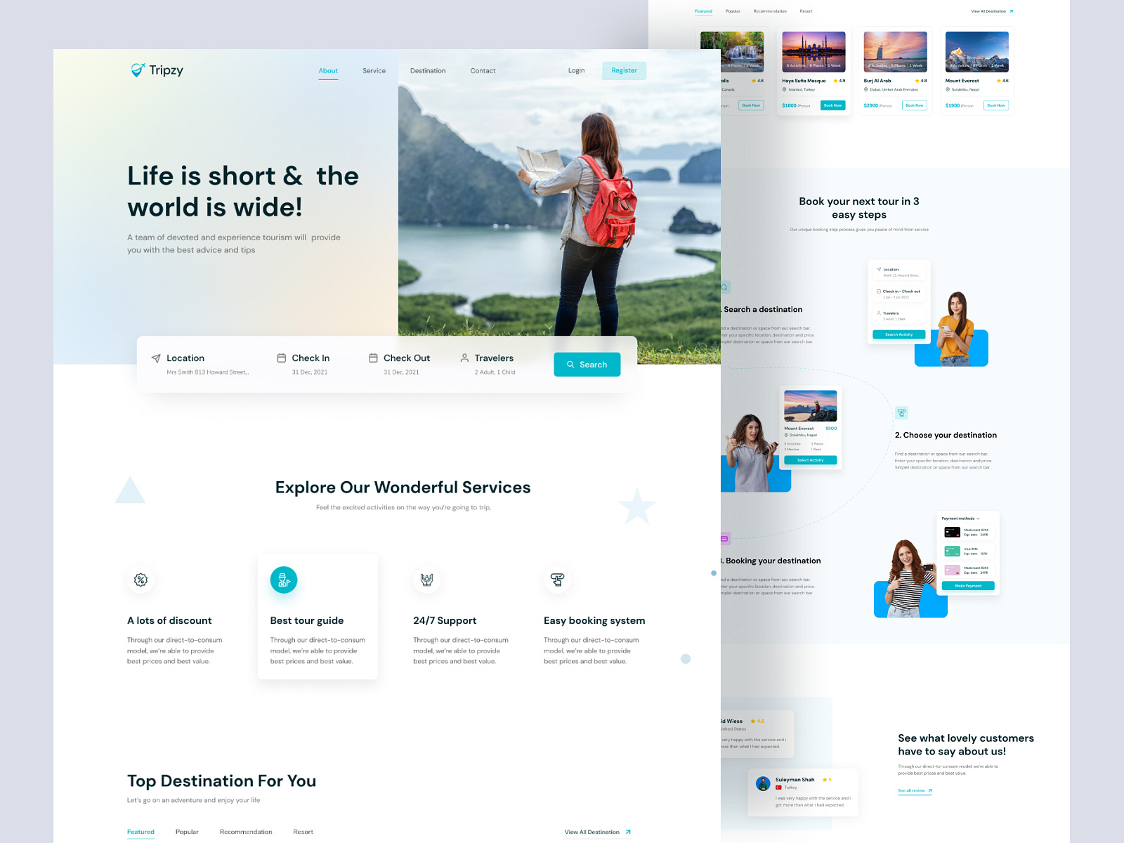 Tripzy - Travel Landing page by Md. Golam Kader on Dribbble