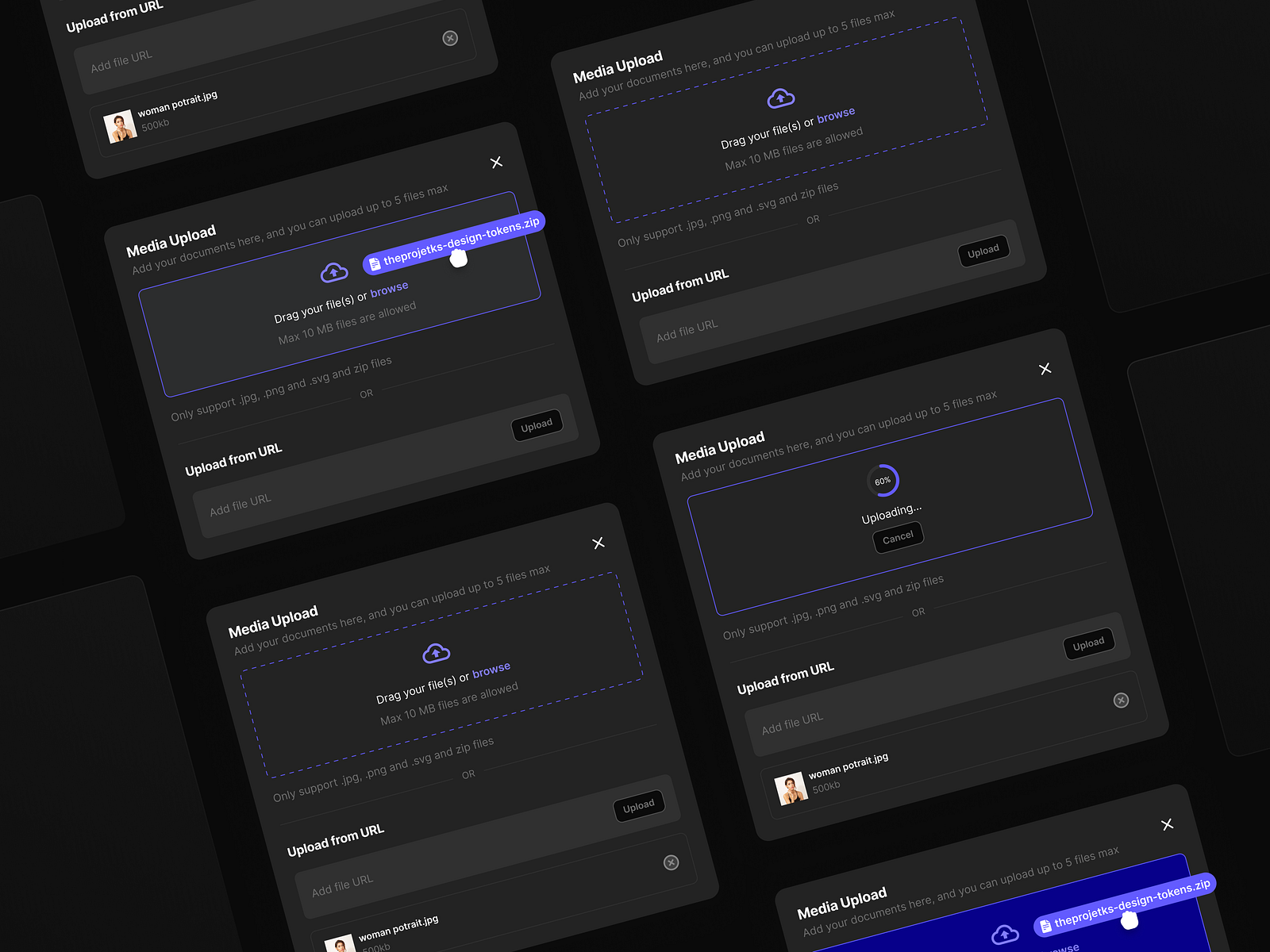Media Upload Modal UI by Rohit Kasumbiwal on Dribbble