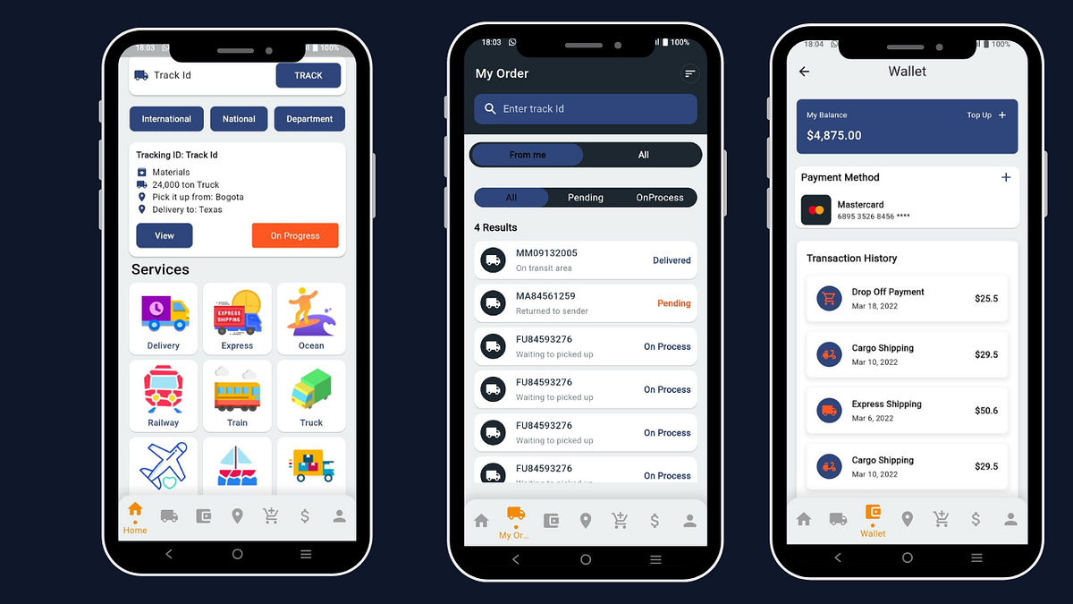 Logistics & Transportation Flutter App Template by Hakim_ on Dribbble