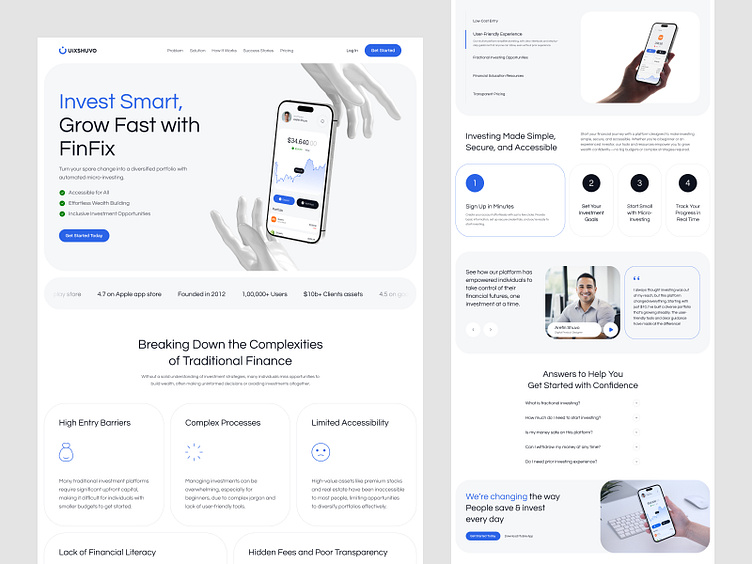 FinFix - Finance Investment Website by Shuvo on Dribbble