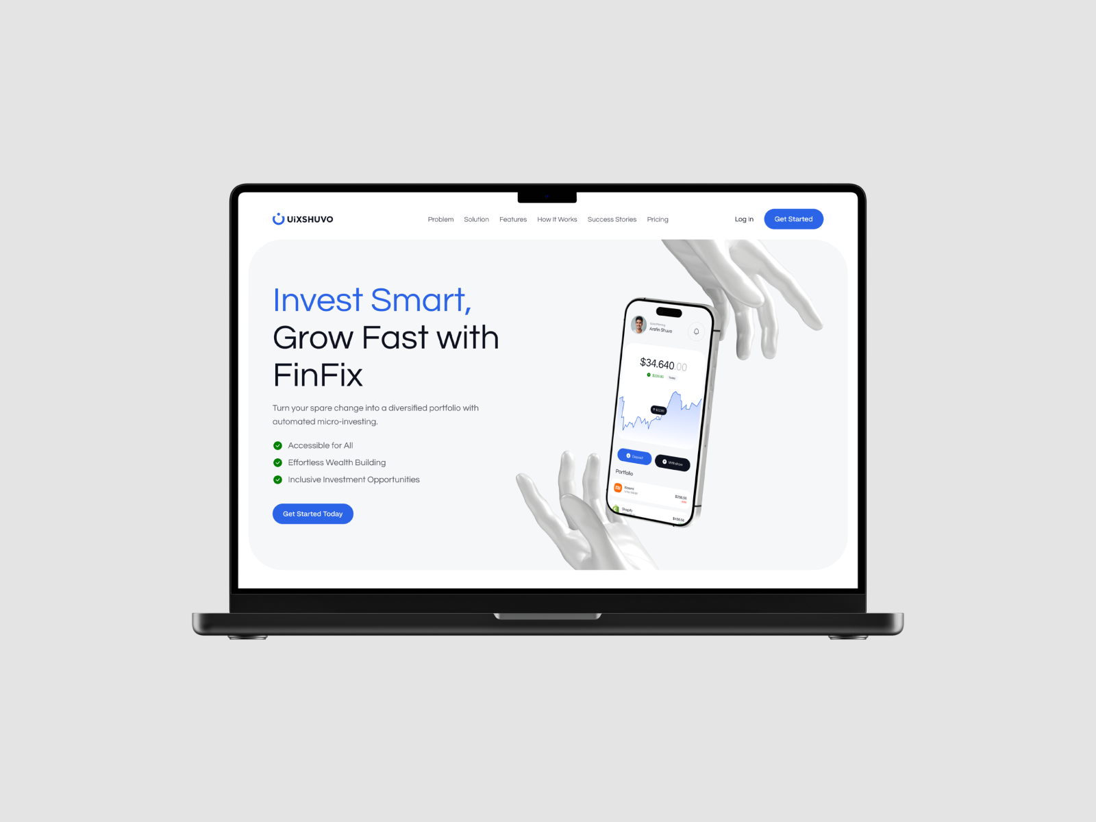 FinFix - Finance Investment Website by Shuvo on Dribbble