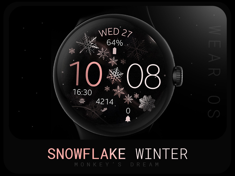Snowflake Winter - Elegant watch face for Wear OS by Monkey's Dream on ...