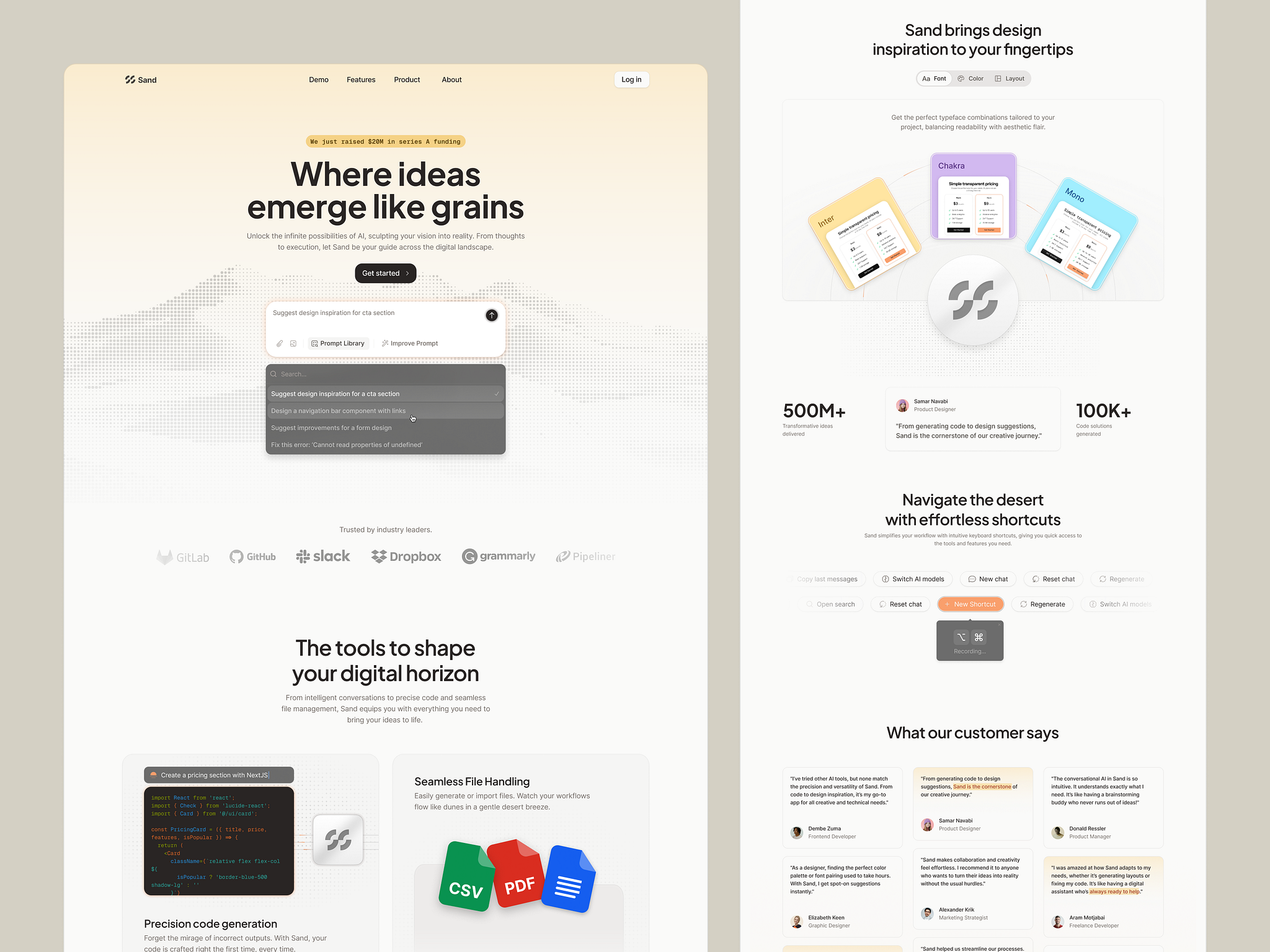 Sand AI - Landing page by Morva Work for Morva Labs on Dribbble