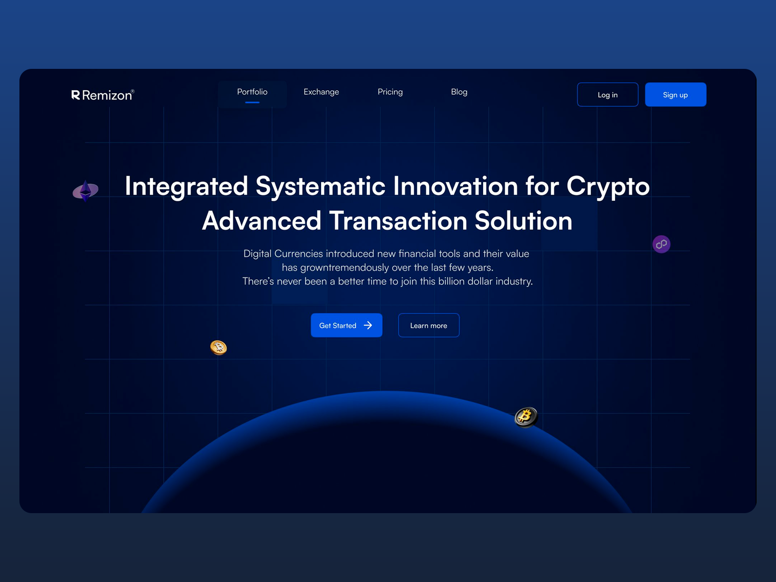 Digital Currency Platform Website by Delusion on Dribbble