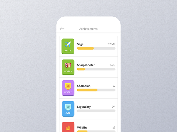 Achievements Mobile App Ui by UI Ants on Dribbble