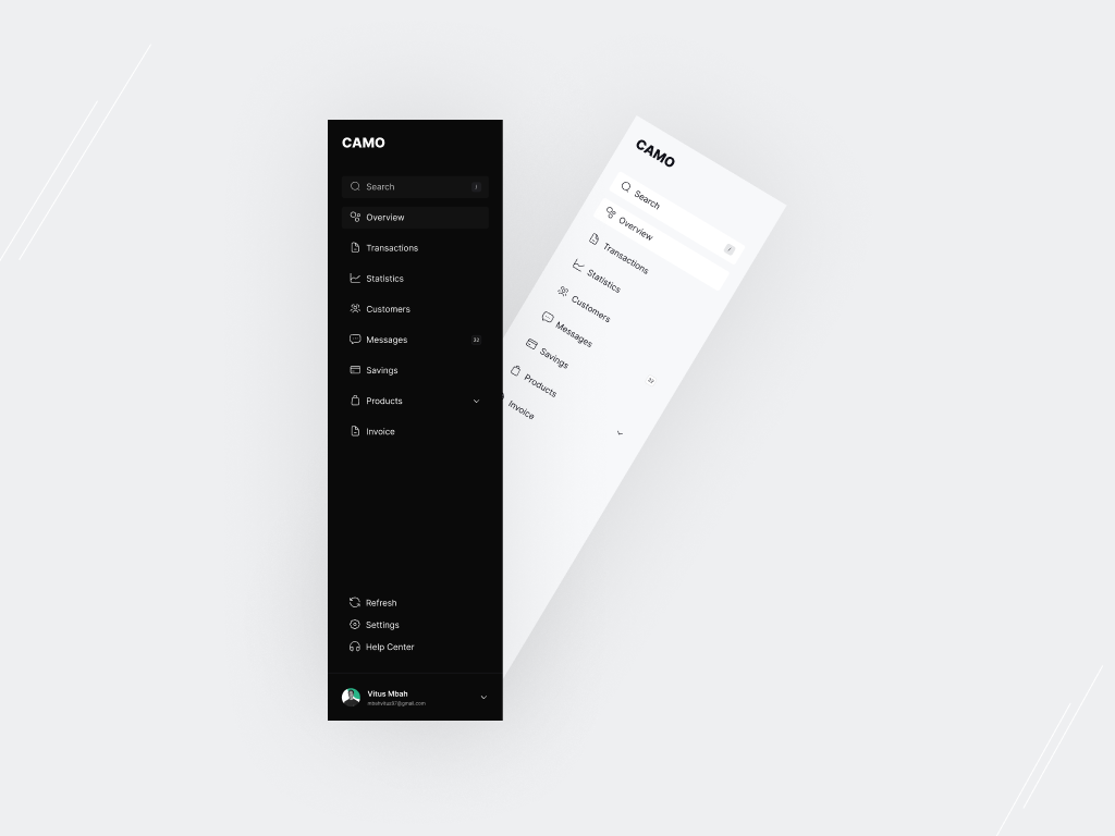Product Management Dashboard | Dark & White Theme by Vitus Mbah on Dribbble