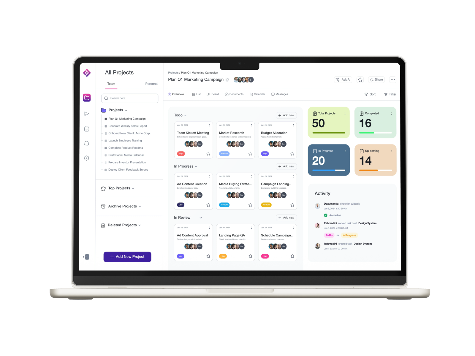 Task and Project Management Dashboard by Muhammed Saju on Dribbble