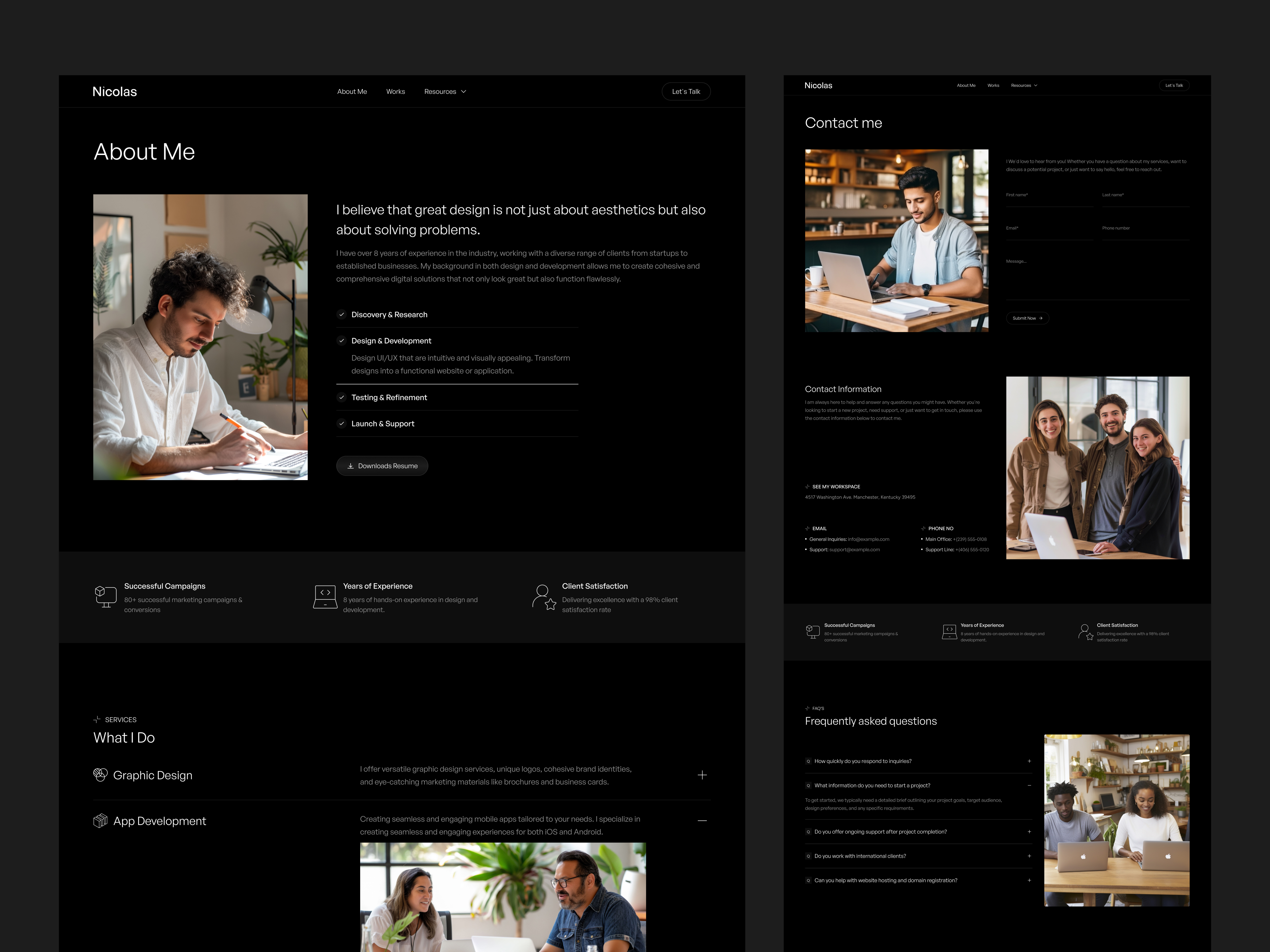 Nicolas - Portfolio & Agency Website Template by Nixar Studio on Dribbble
