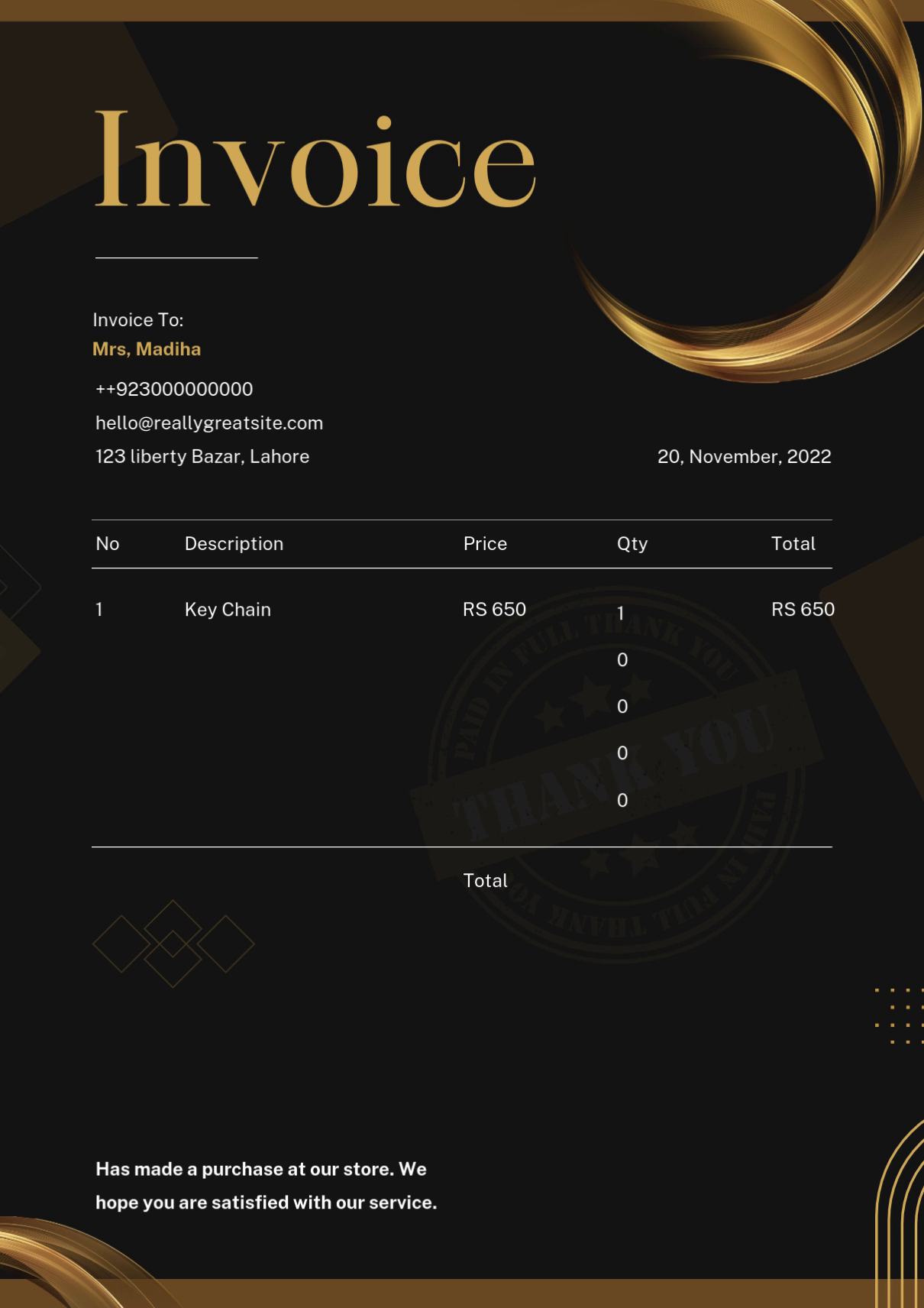 Invoice by Afshan on Dribbble