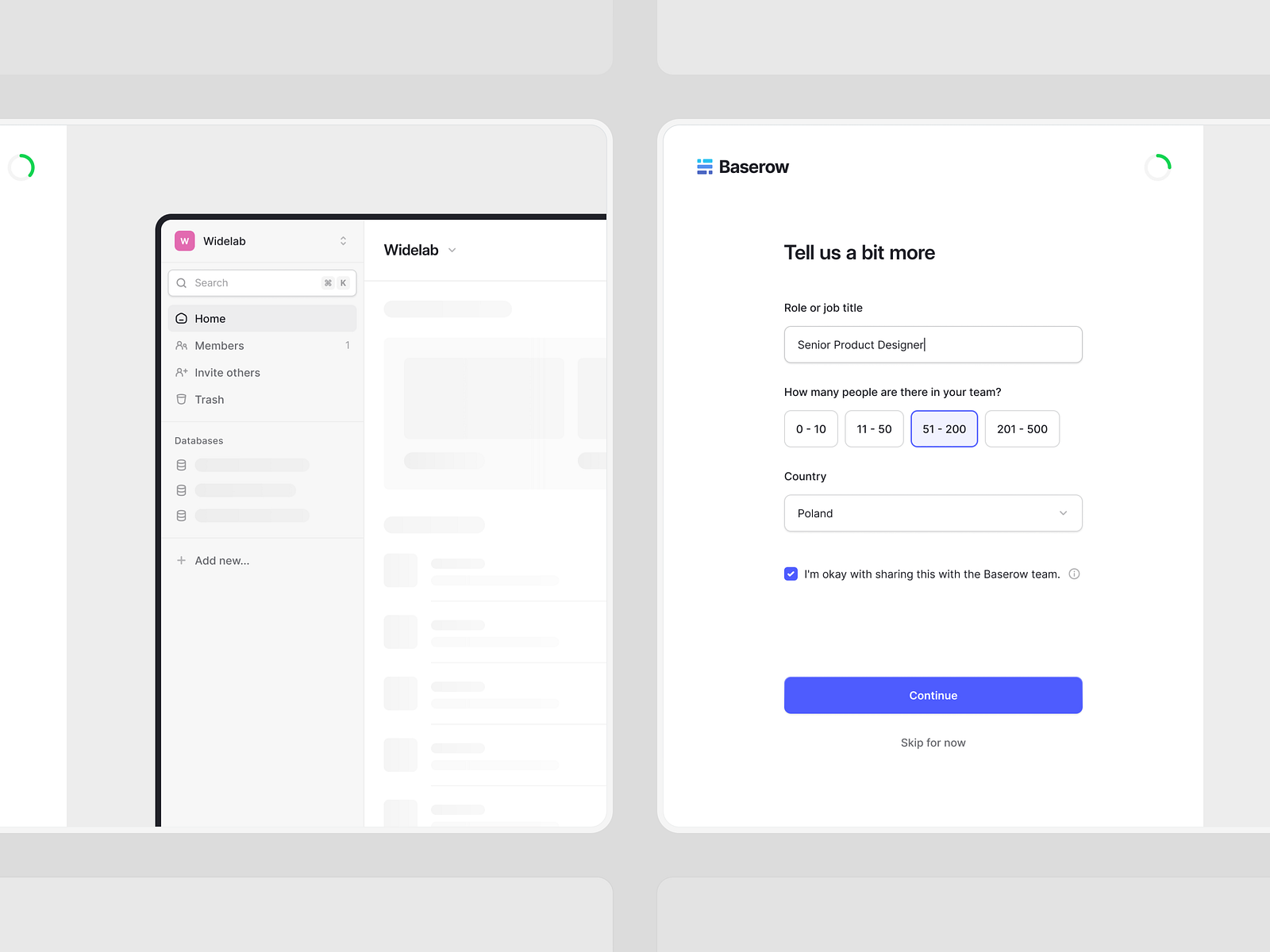 Baserow — Onboarding wizard 🪄 by Michał Roszyk for widelab on Dribbble Baserow — Onboarding wizard 🪄 by Michał Roszyk for widelab on Dribbble