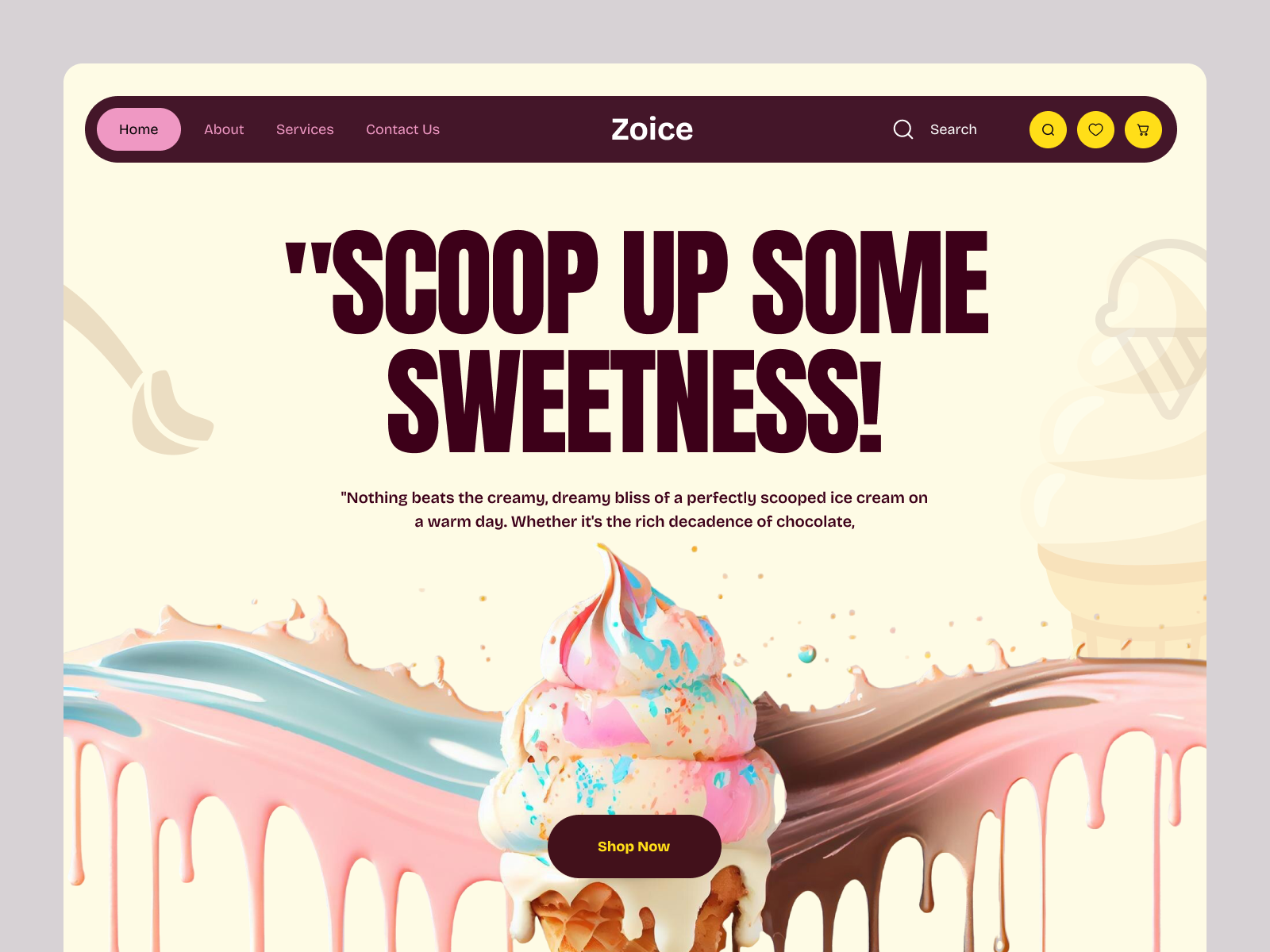 Icecream Shop Landing Page Design by Raymiq eCommerce for Raymiq Lab ...
