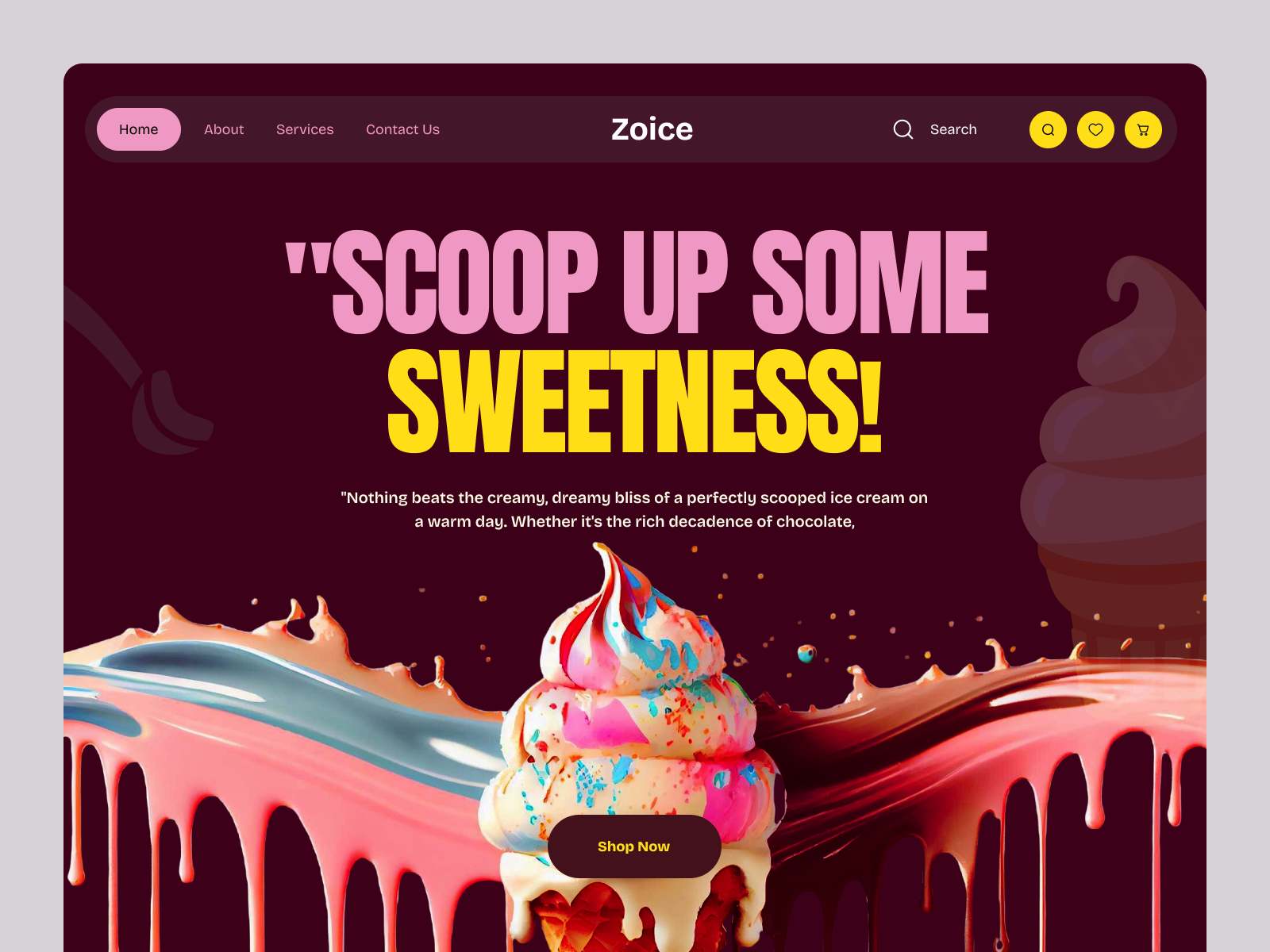 Icecream Shop Landing Page Design by Raymiq eCommerce for Raymiq Lab ...