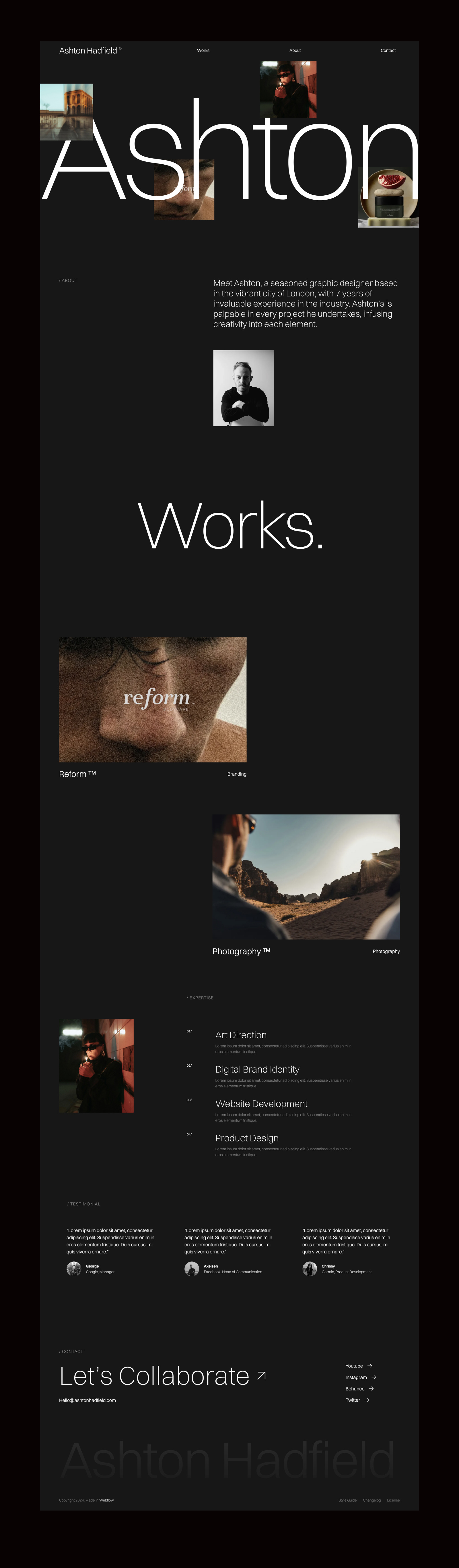 Ashton - Portfolio Webflow Template by Azhar Bhagas on Dribbble