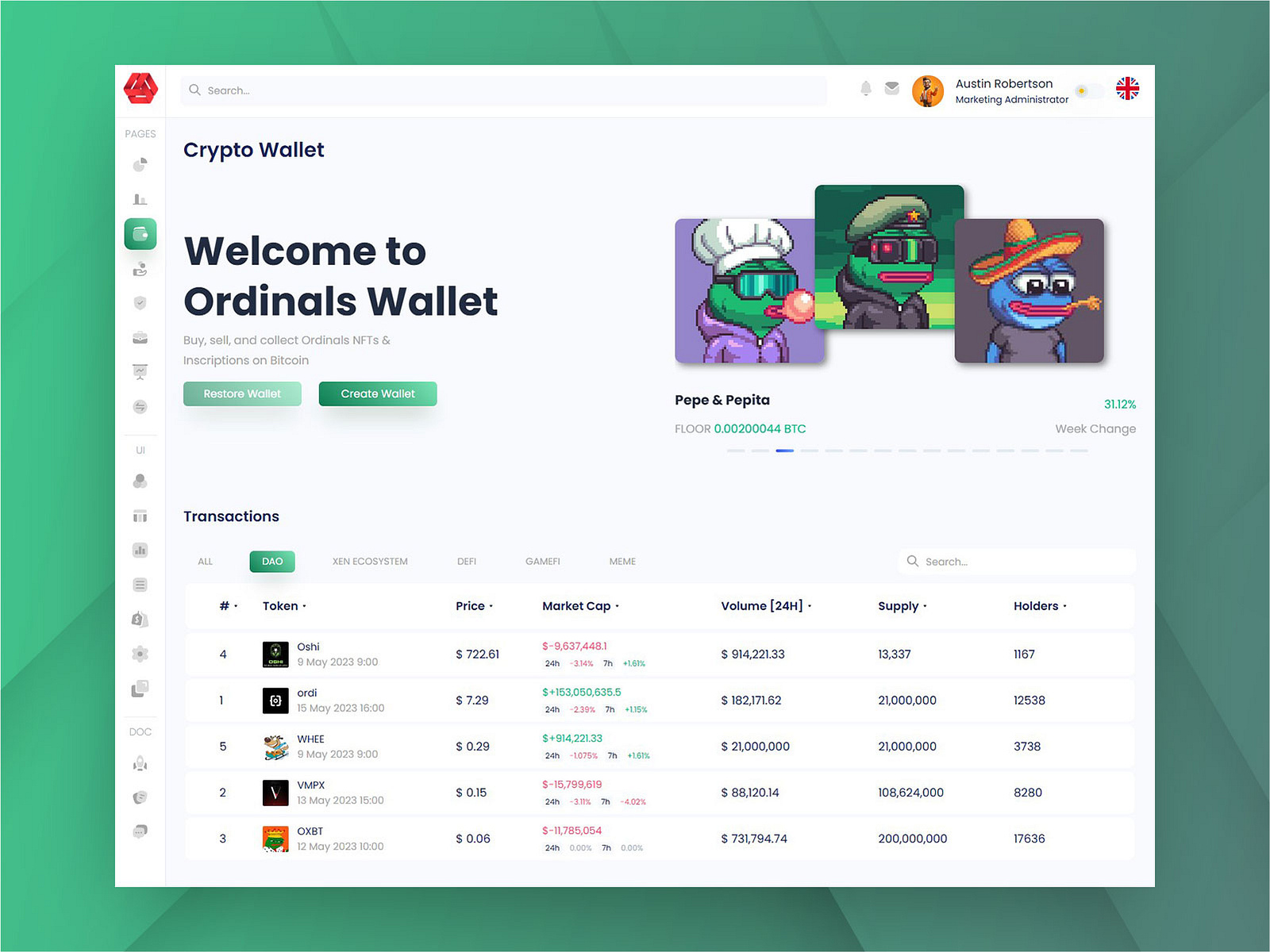 Crypto Bitcoin Wallet Dashboard Template by Extej UI UX Design Agency ...
