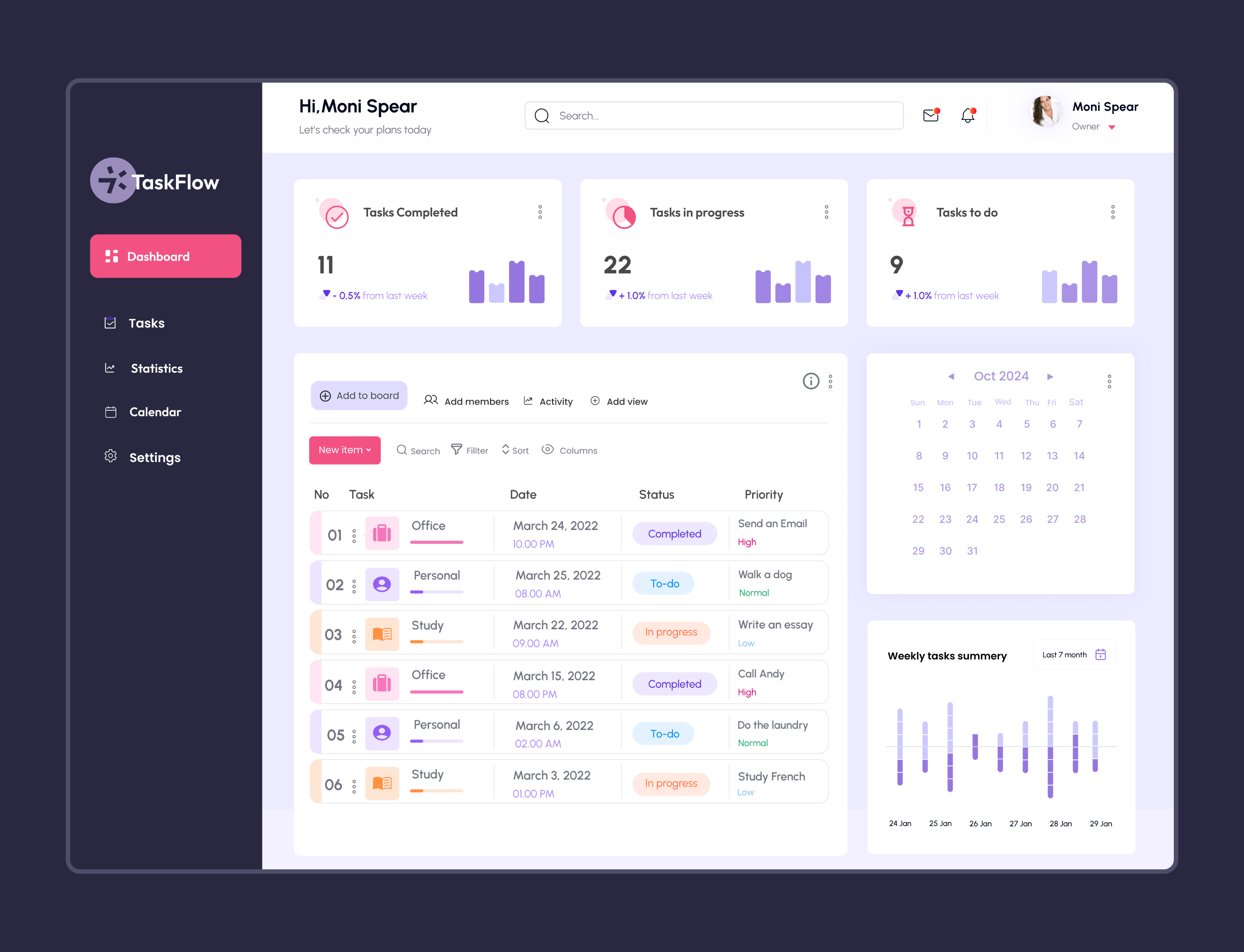 Task manager app & desktop application by Tato Iosava on Dribbble