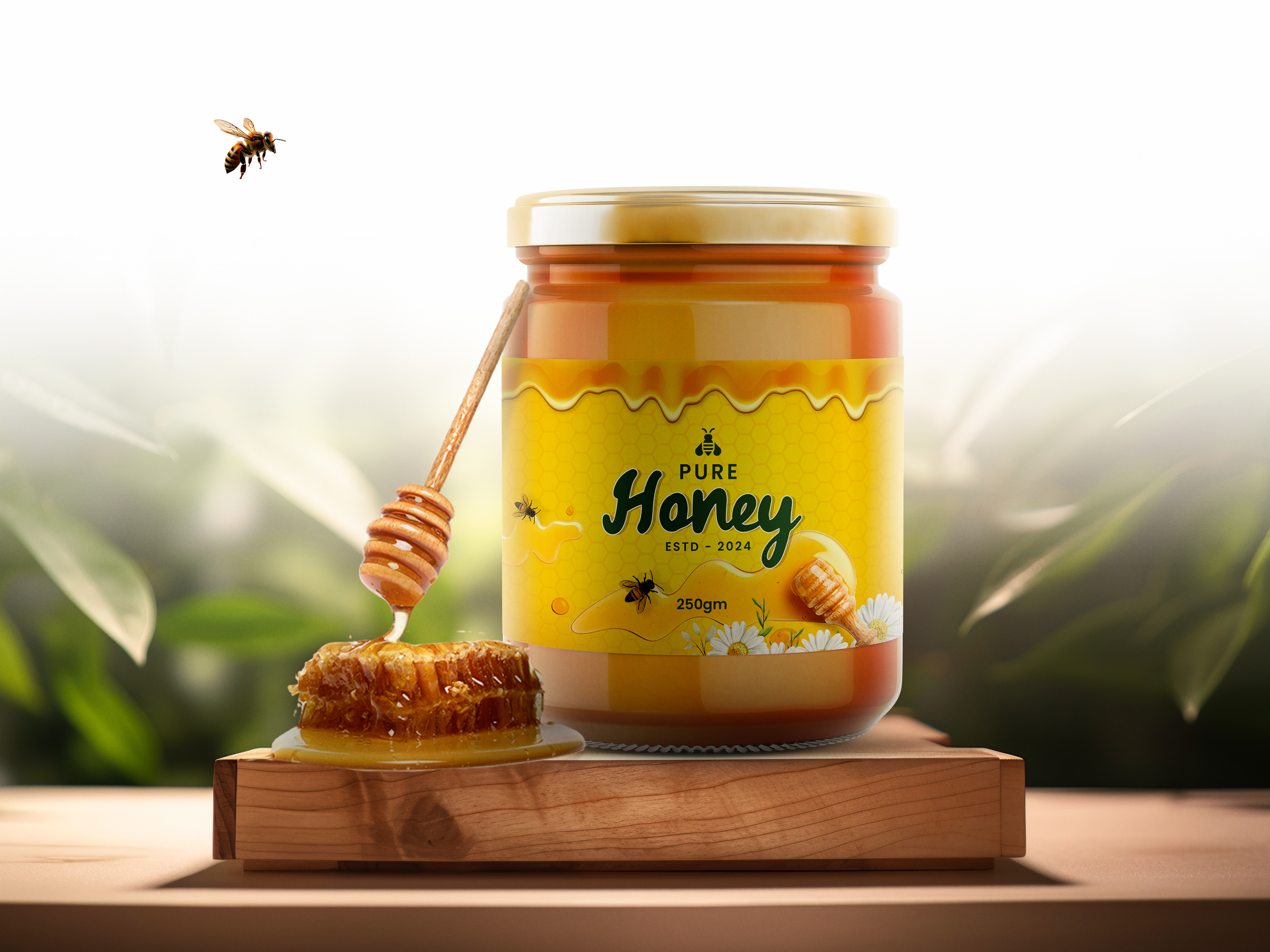 Honey Jar Packaging Design by Kaustav Roy on Dribbble
