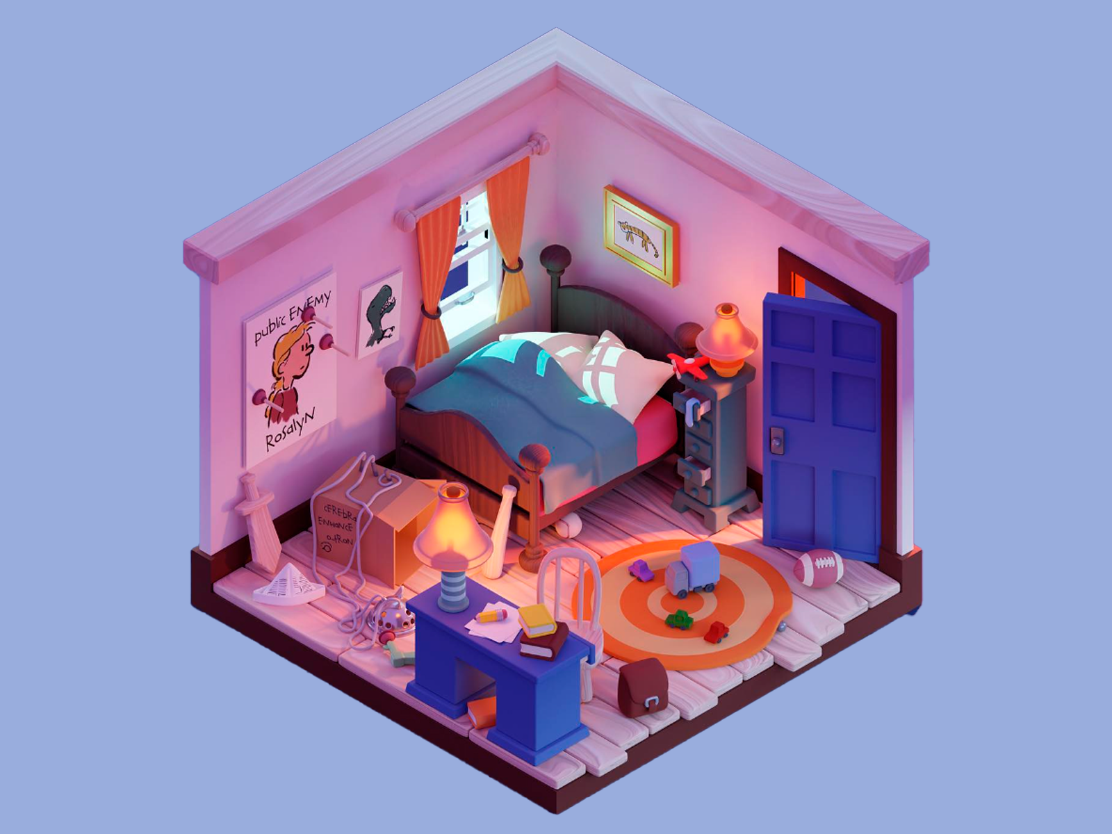 3D bedroom visual by Romita Young on Dribbble