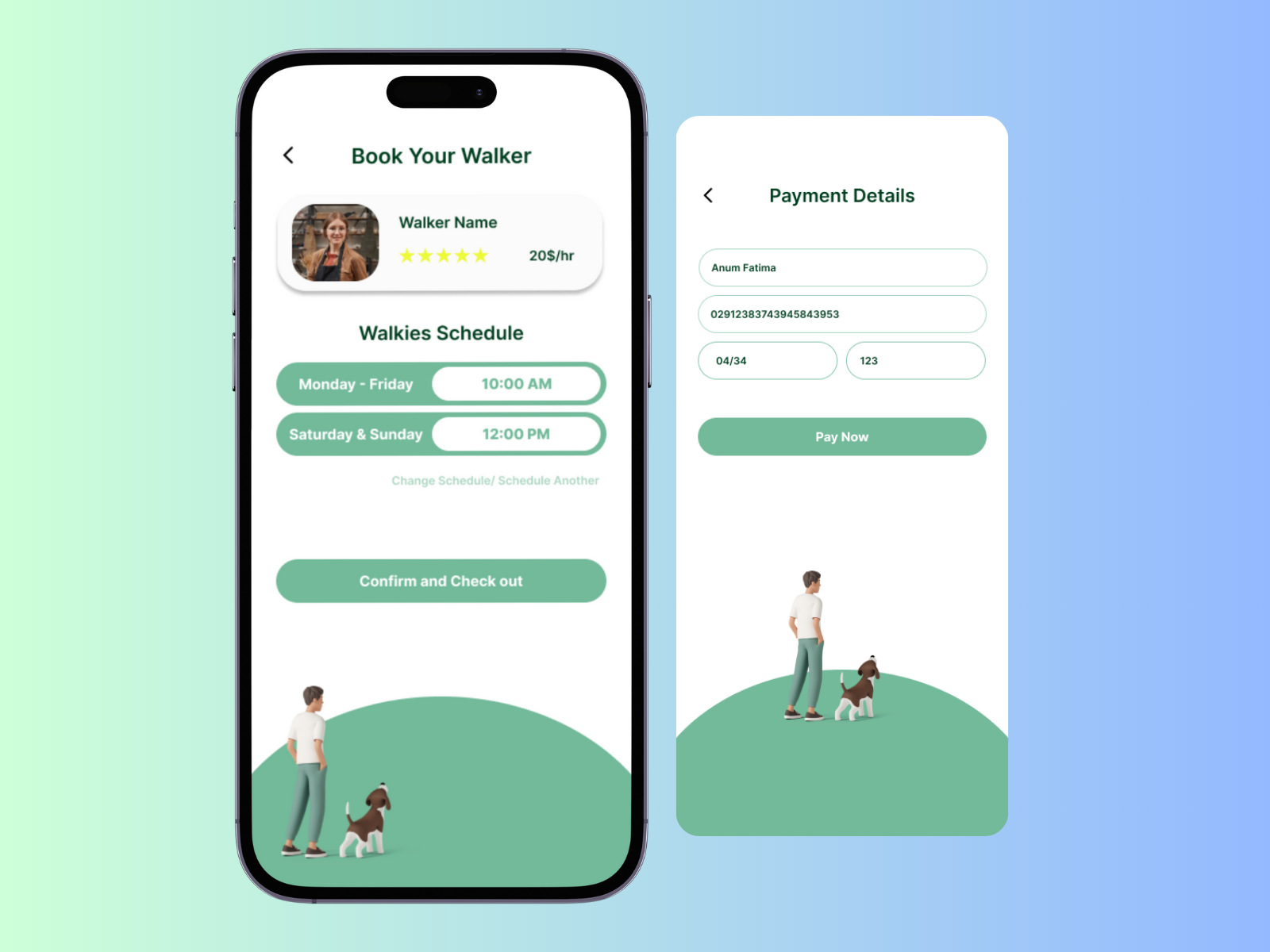 Walkies-Pet Walker Mobile Application by Anum Fatima on Dribbble