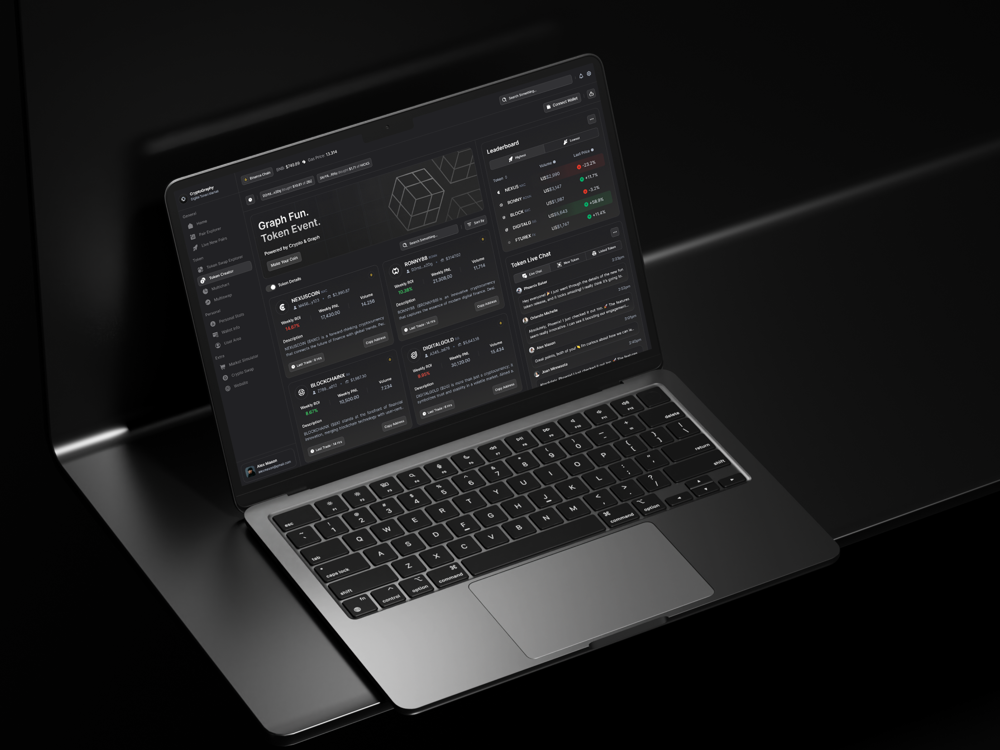 CryptoGraphy - Web3 DEX Dashboard Token Creator by Teguh Irvan Ariyanto for Korsa on Dribbble