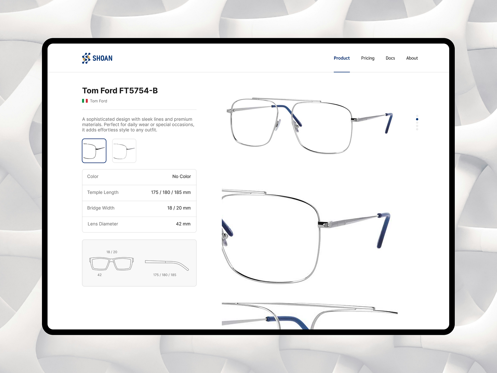 Stylish Eyewear Website - UI Design by Bardia Adibi on Dribbble