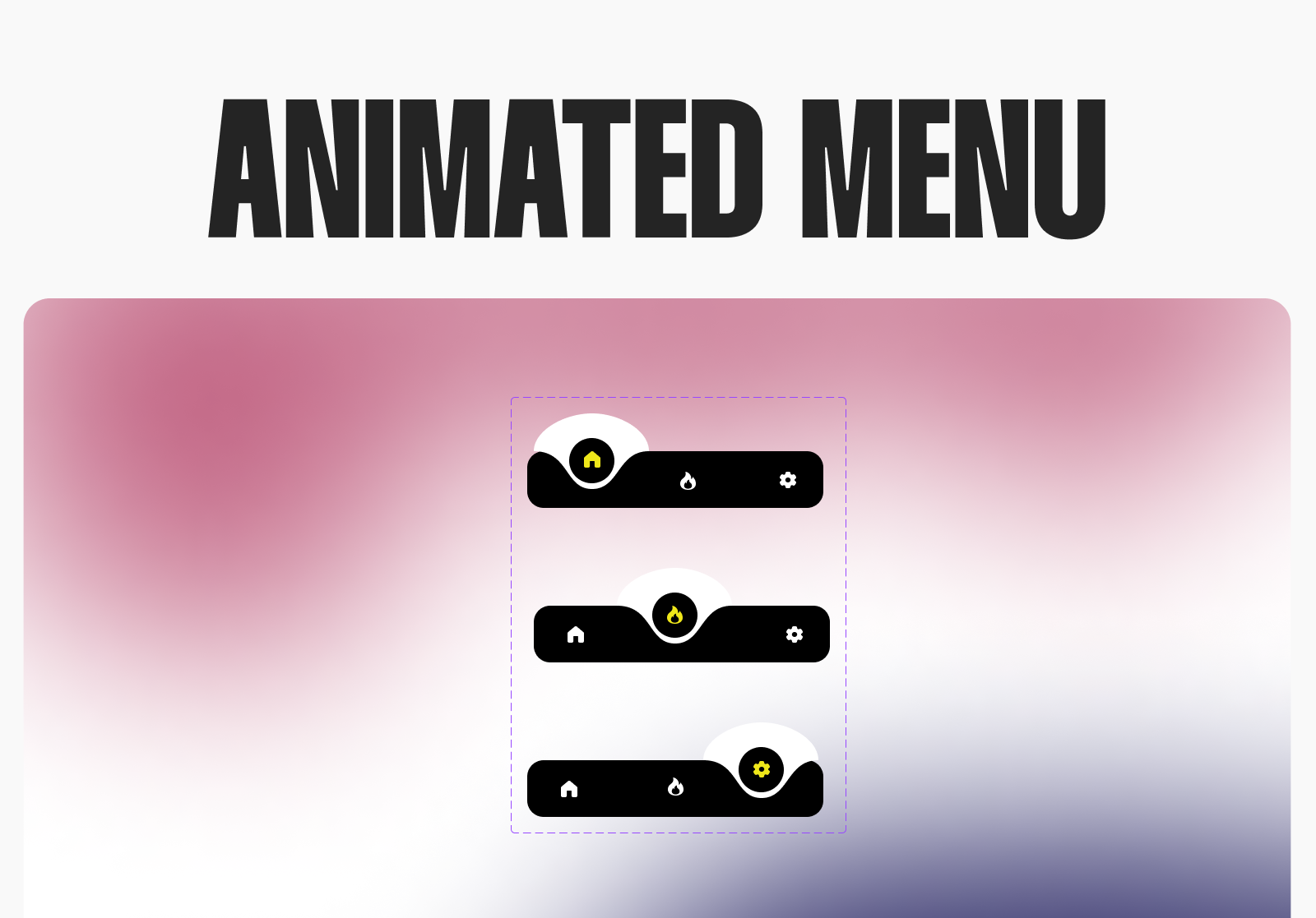 Day 6: Animated Menu Bar by Nithya on Dribbble