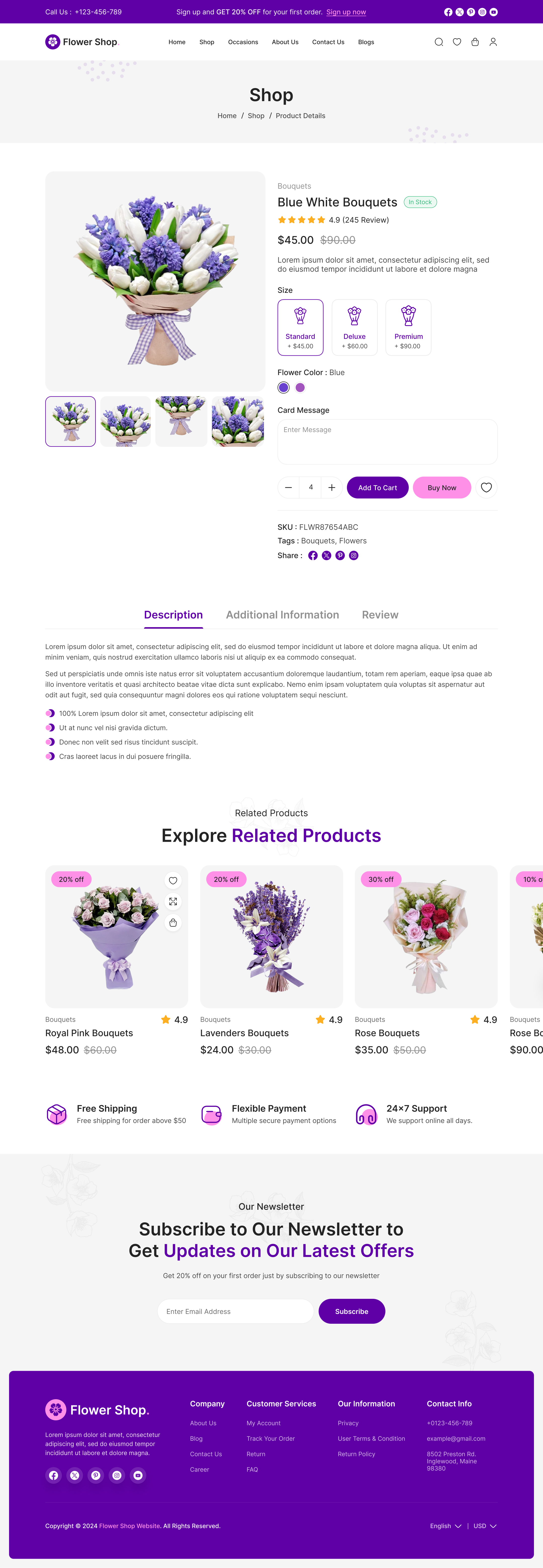 Flower Shop Website | Flower Store Website | Website | Figma by ...