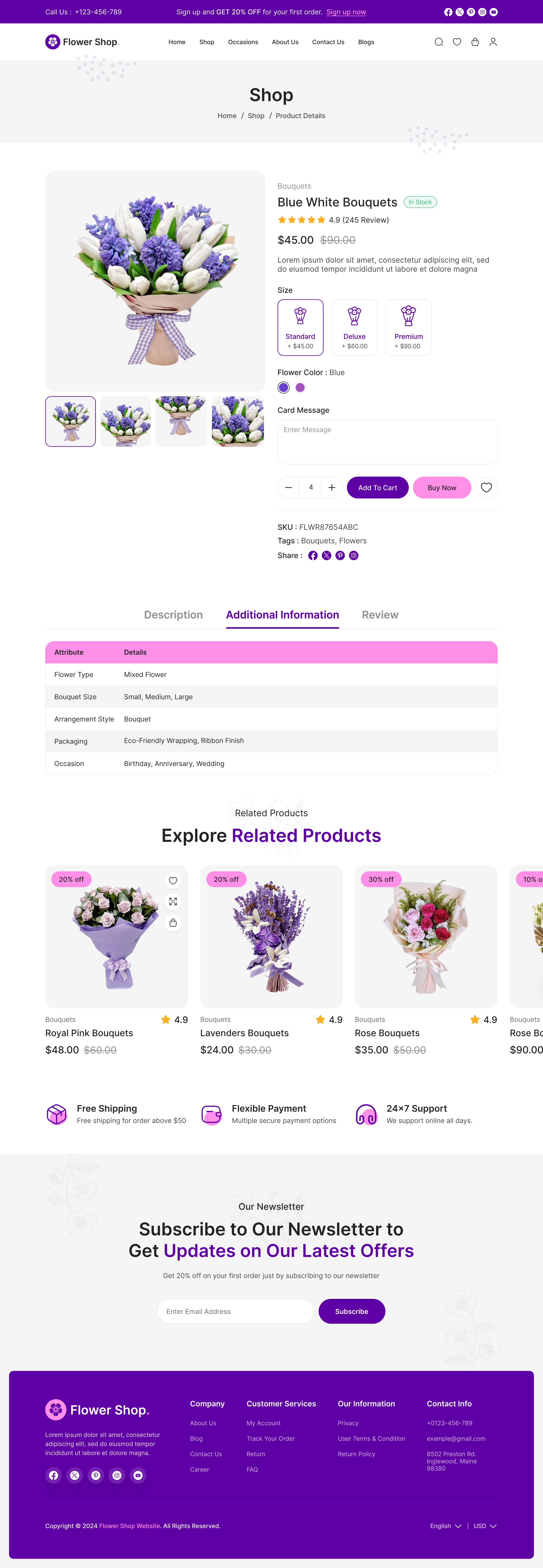 Flower Shop Website | Flower Store Website | Website | Figma by ...