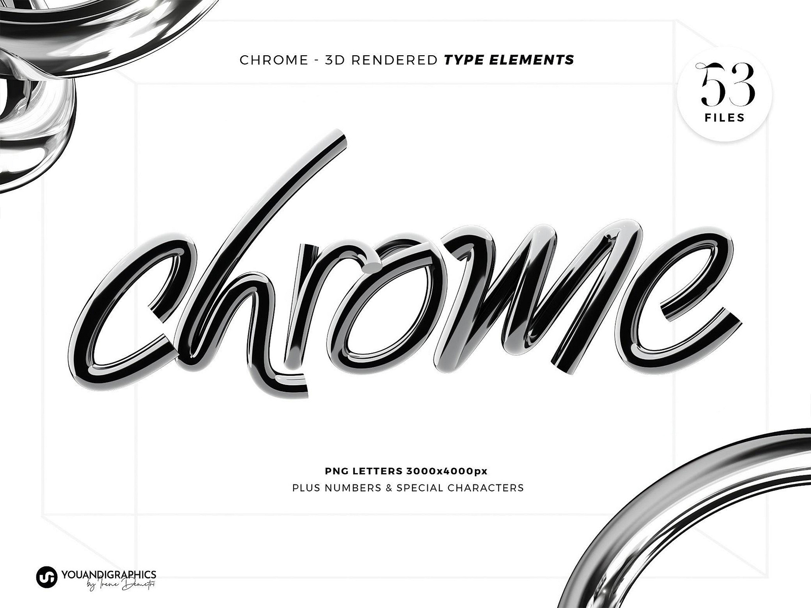 Chrome 3D Lettering Set by Pixelbuddha on Dribbble