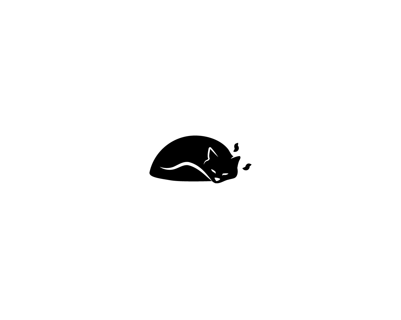 Sleeping & Purring cat logo by Bogdan Vezeteu on Dribbble