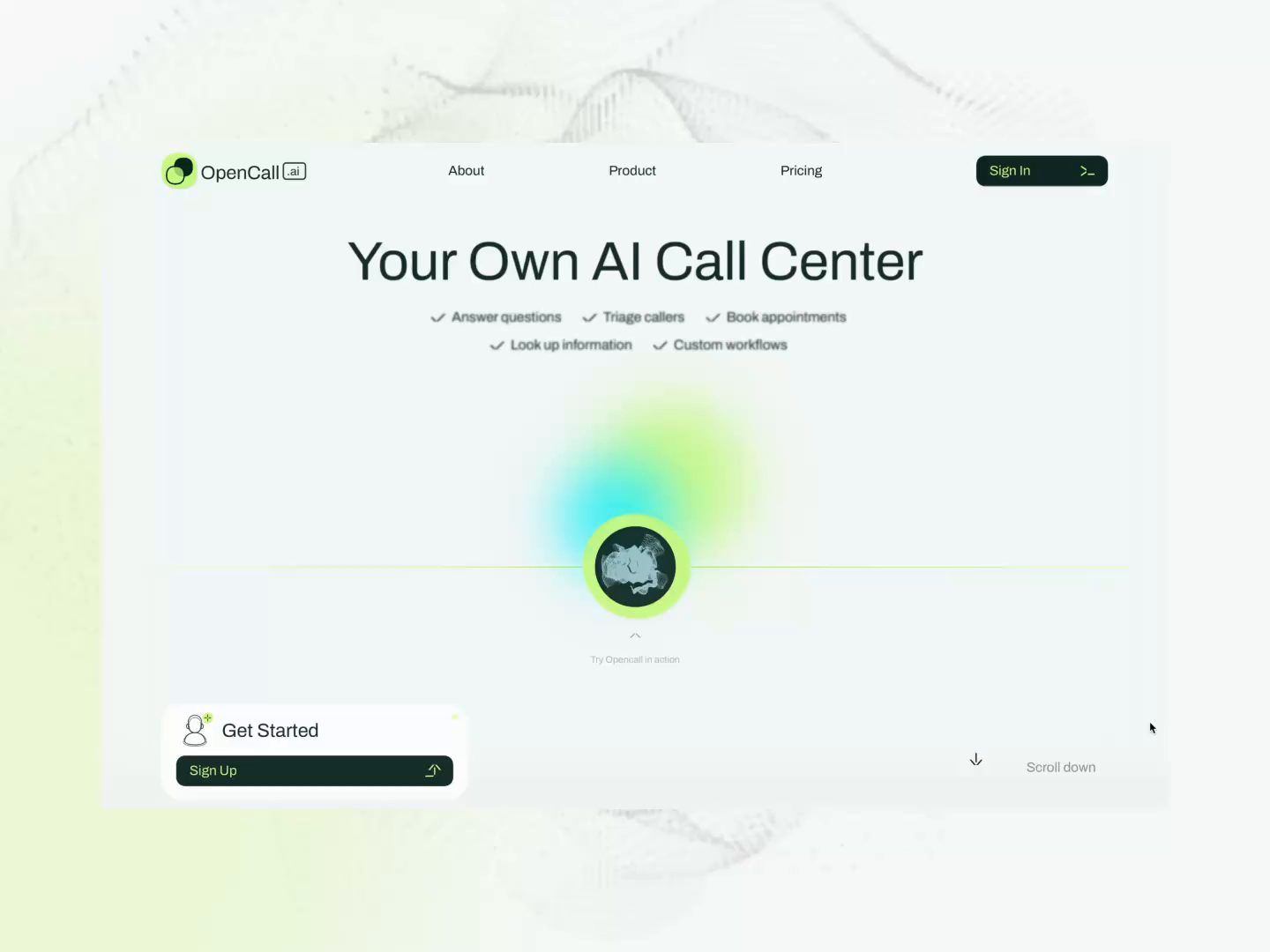 OpenCall.ai by Olga Skrypka for Agency on Dribbble